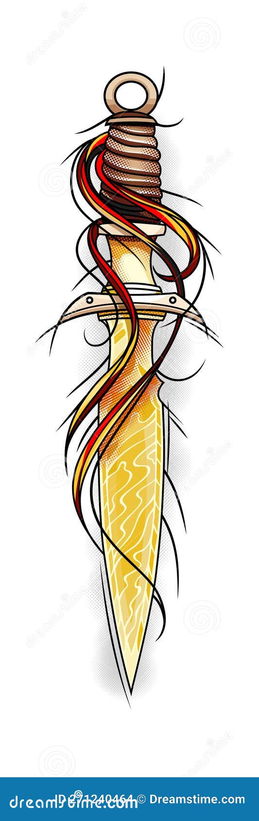 Dagger with Fire , Stylish ASC AC Dagger on Fire Vector Illustration ...