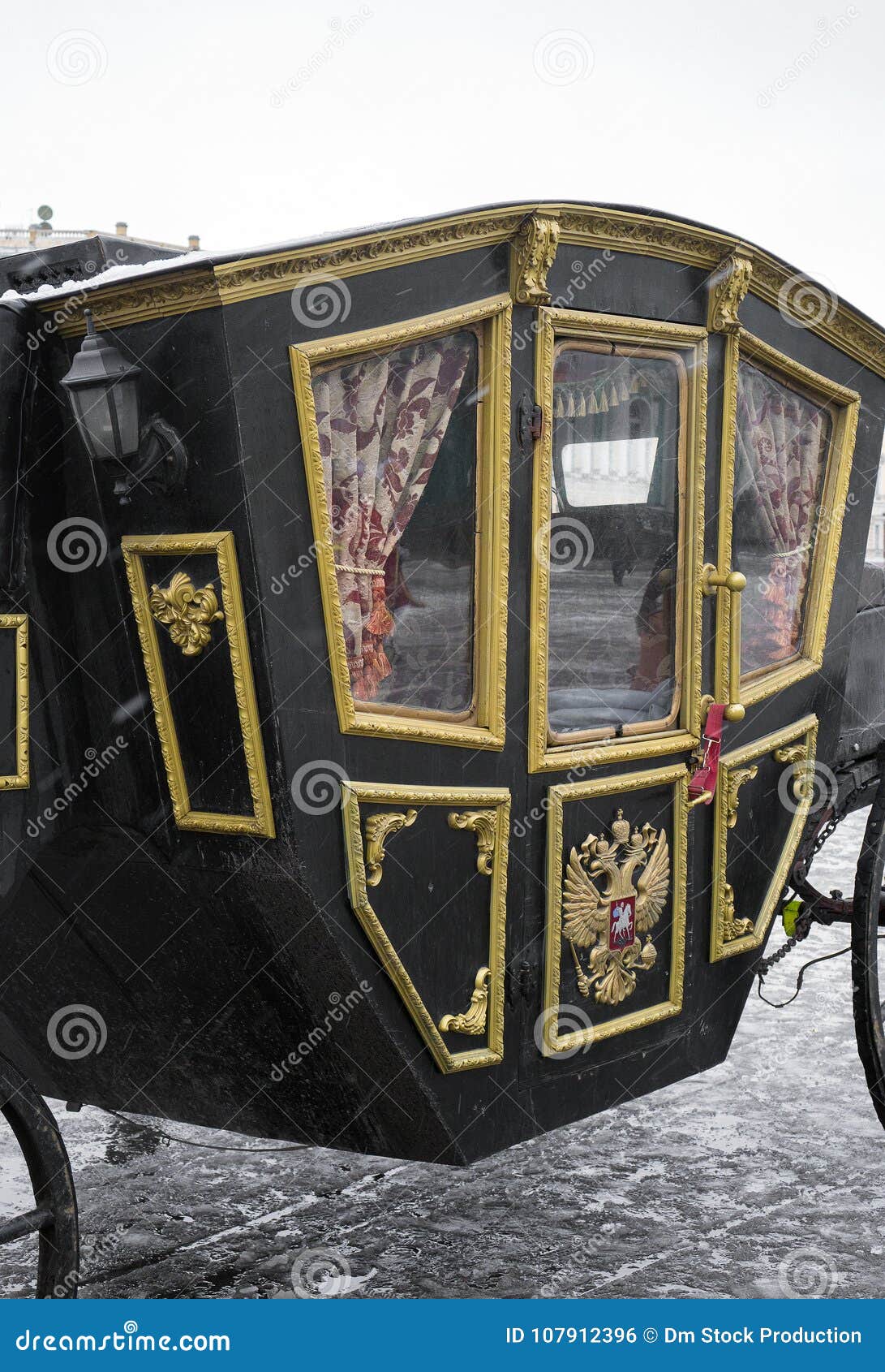 Replica of the carriage. stock photo. Image of medieval - 107912396