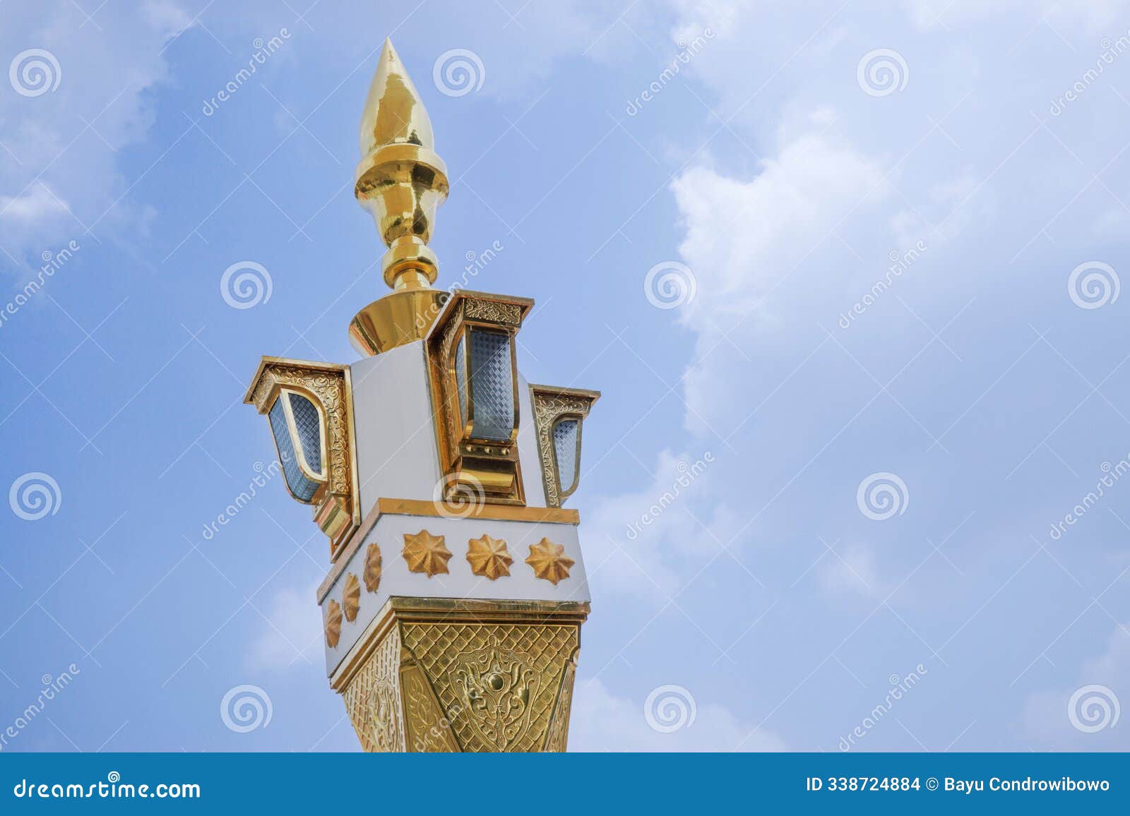 Replica Lamp Detail with Calligraphy Stock Photo - Image of umrah ...