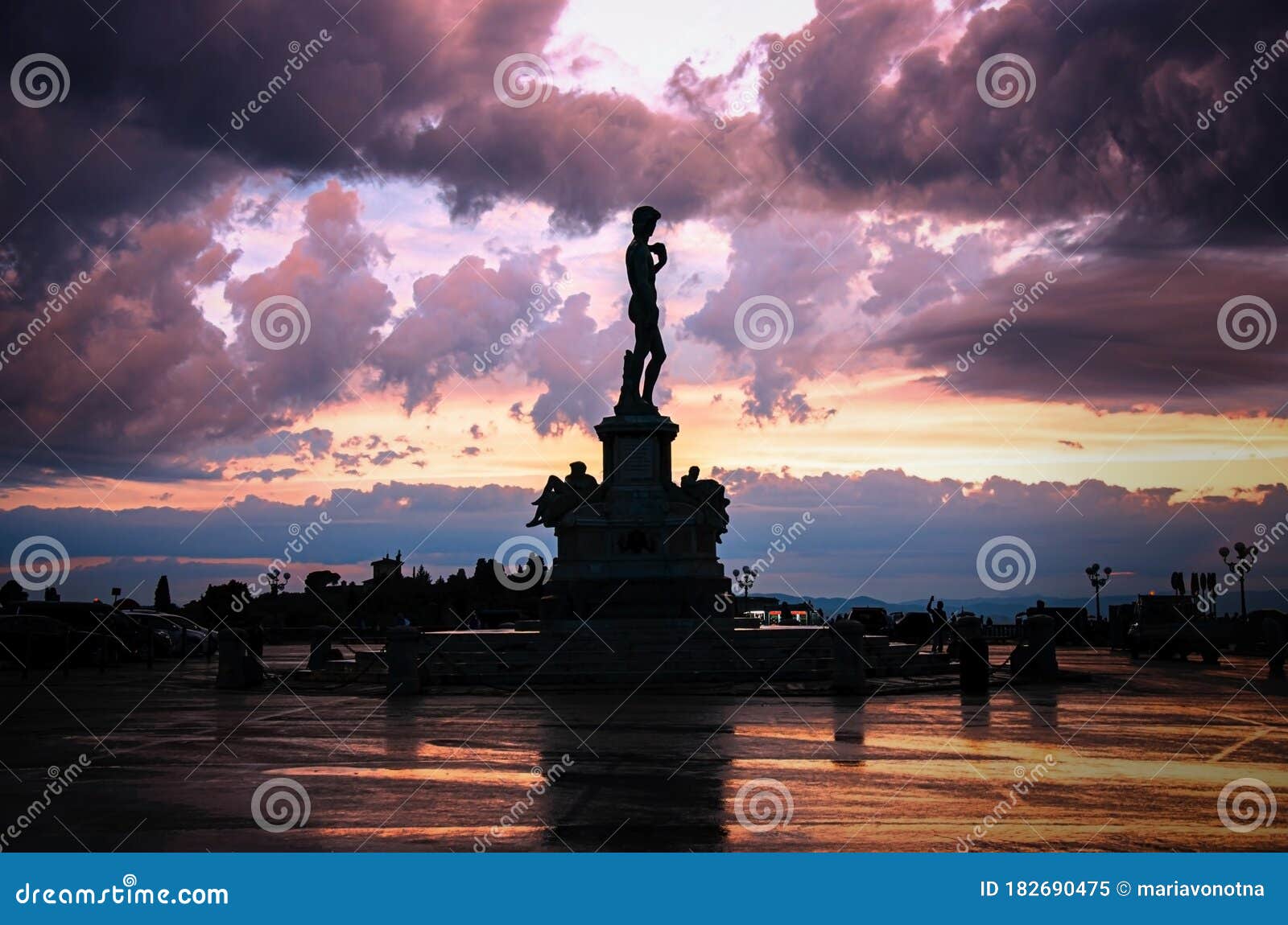 The Replica of Michelangelos David Statue in Michelangelo Square during ...