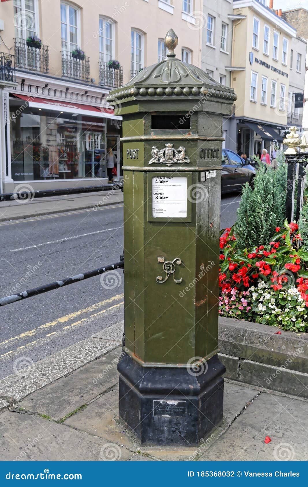 Green Penfold Pillar Box In Windsor On The Corner Of High Street And ...