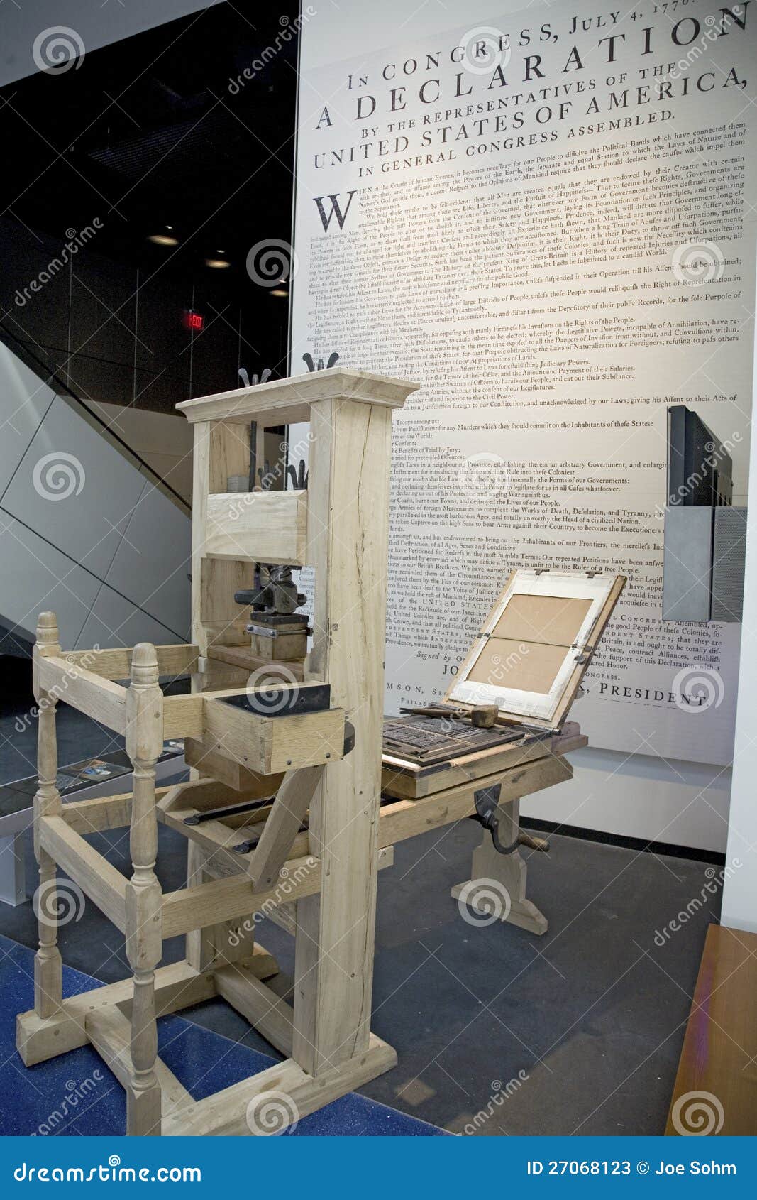 Replica of printing press editorial stock photo. Image of outdoors ...