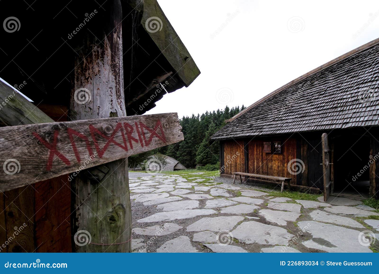 Replica of a Viking Farm in Avaldsnes Stock Photo - Image of wood ...