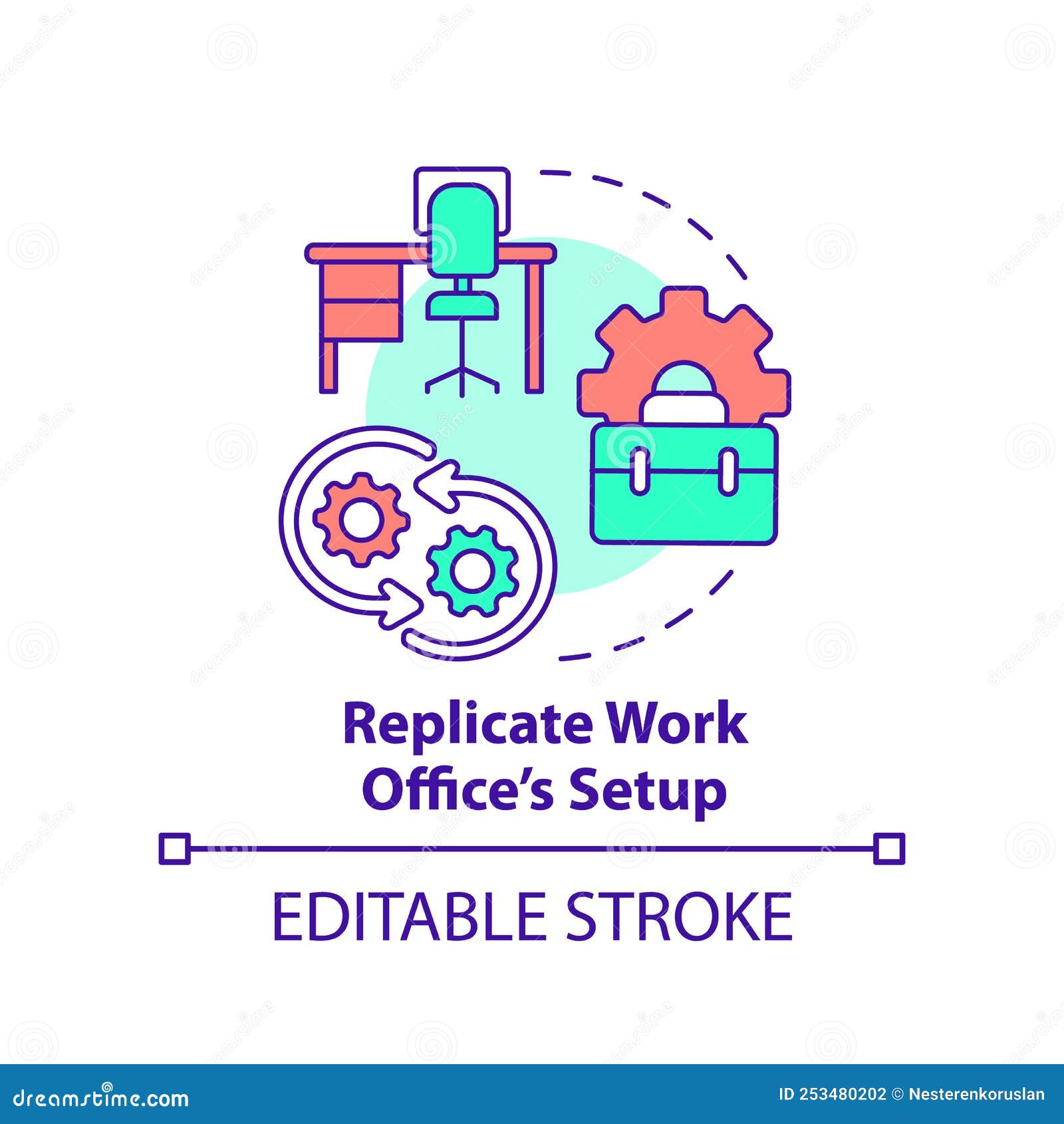 Replicate Work Office Setup Concept Icon Vector Illustration ...