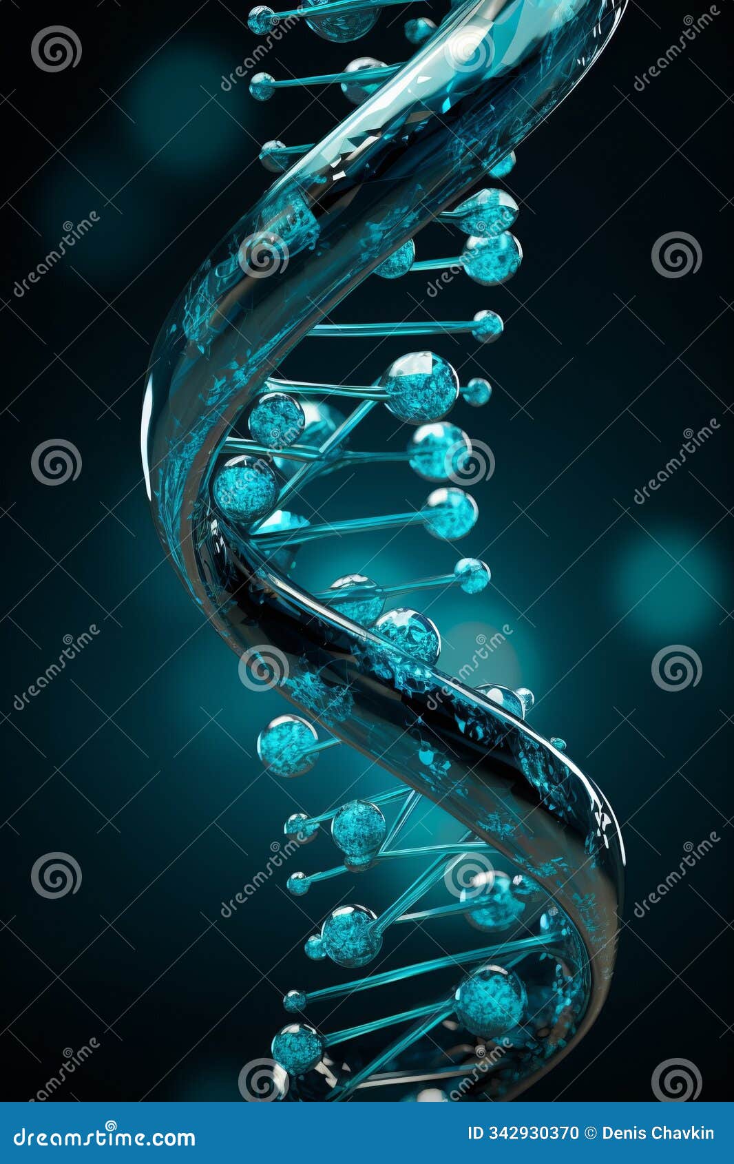 Replication DNA Blue Molecule in Turquoise Color Stock Photo - Image of ...