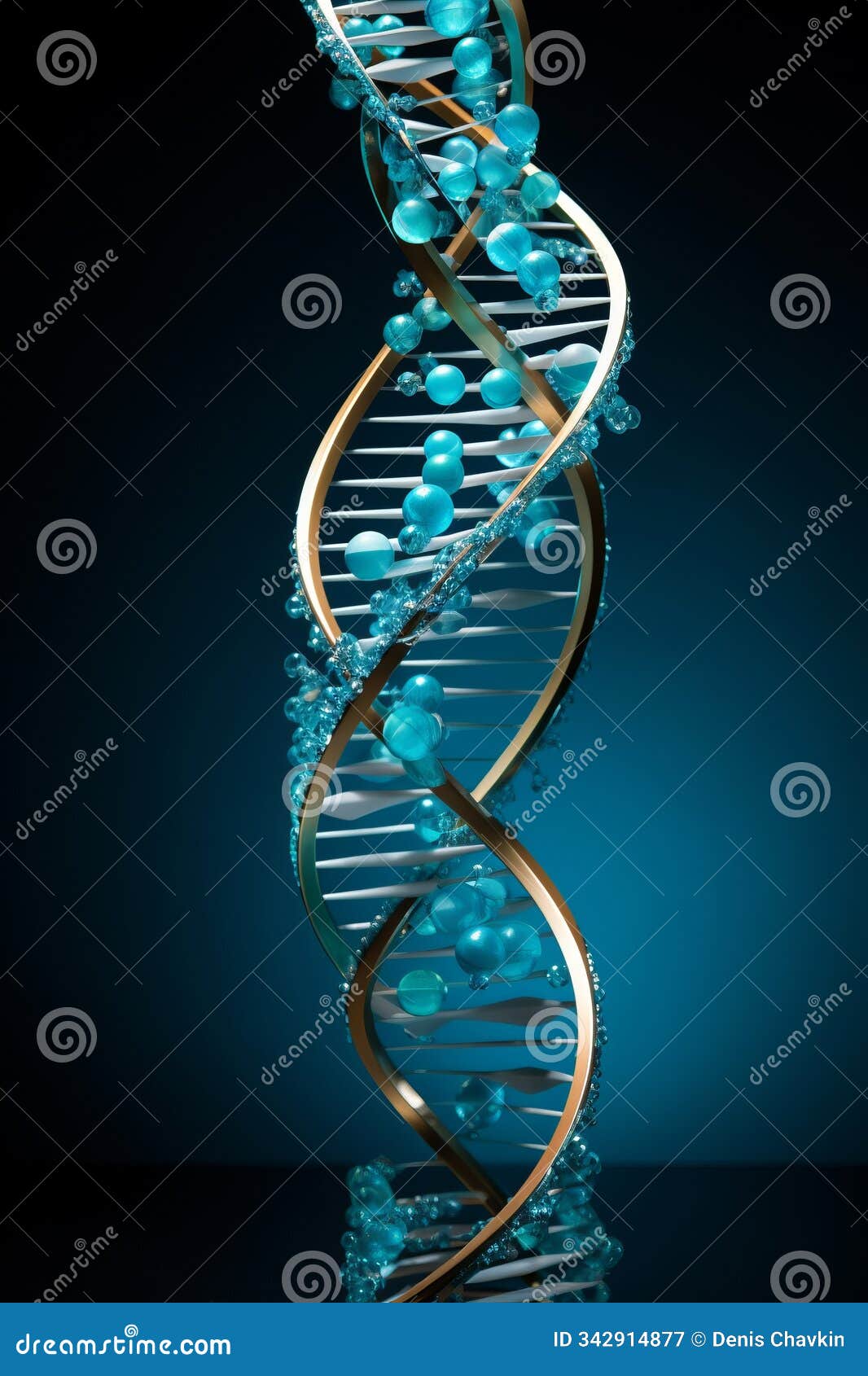 Replication DNA Blue Molecule in Turquoise Color Stock Image - Image of ...