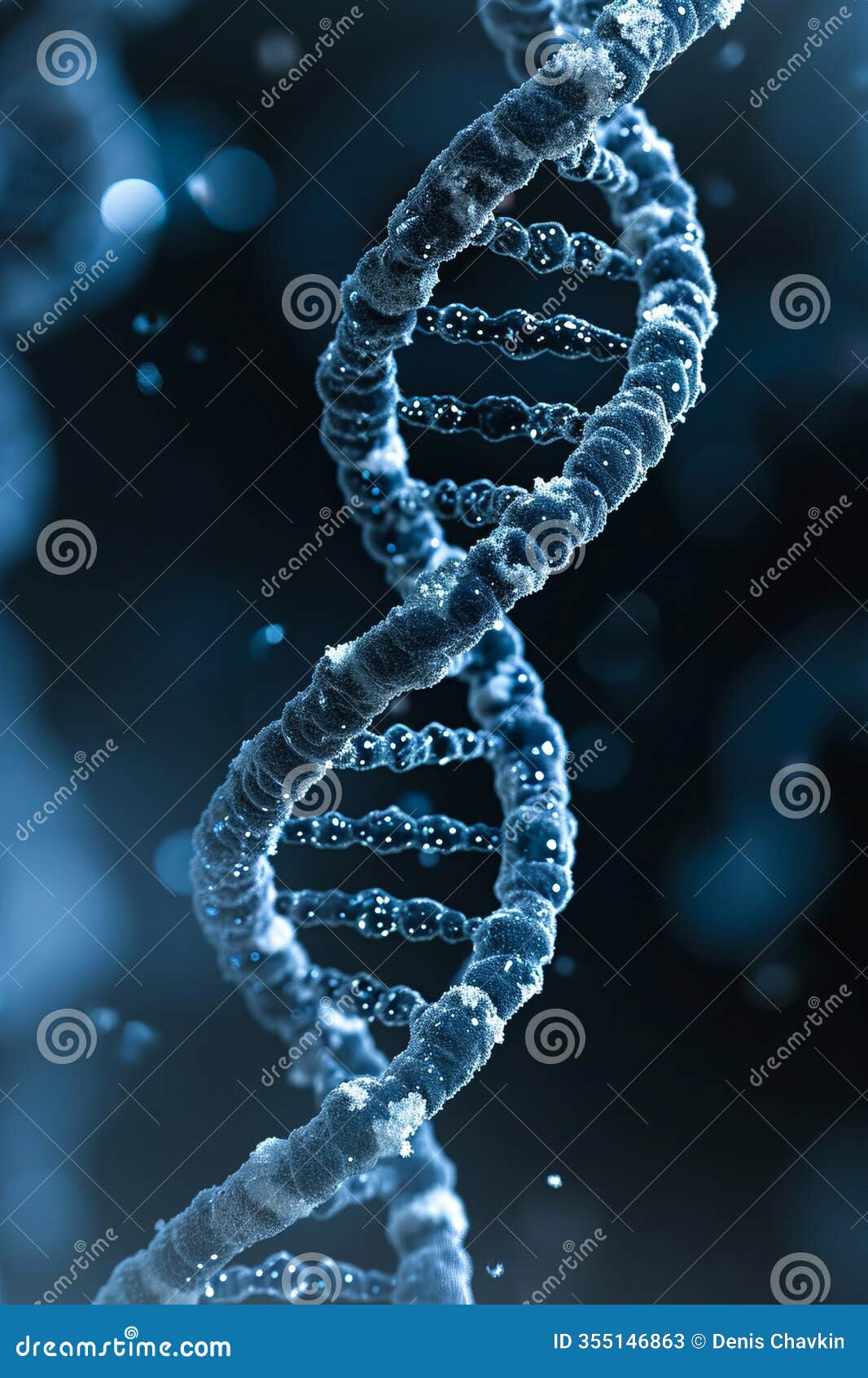 Replication DNA Blue Molecule in Turquoise Color Stock Image - Image of ...