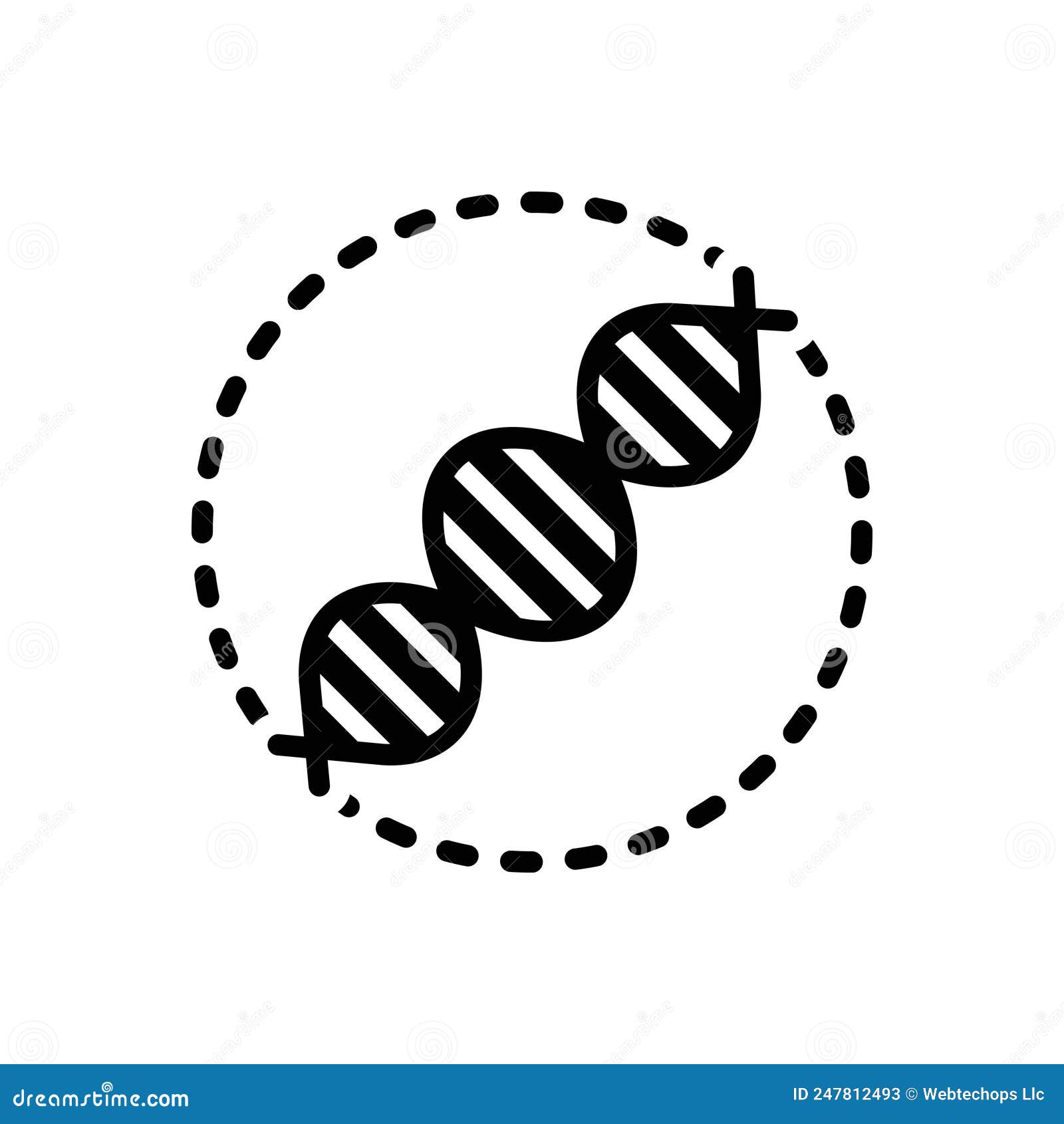 Black Solid Icon for Replication, Reproduction and Dna Stock Vector ...
