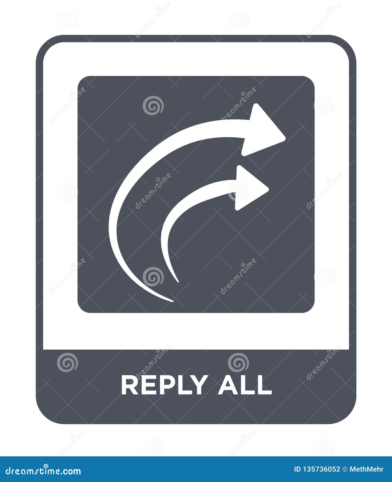 Reply All Icon in Trendy Design Style. Reply All Icon Isolated on White ...