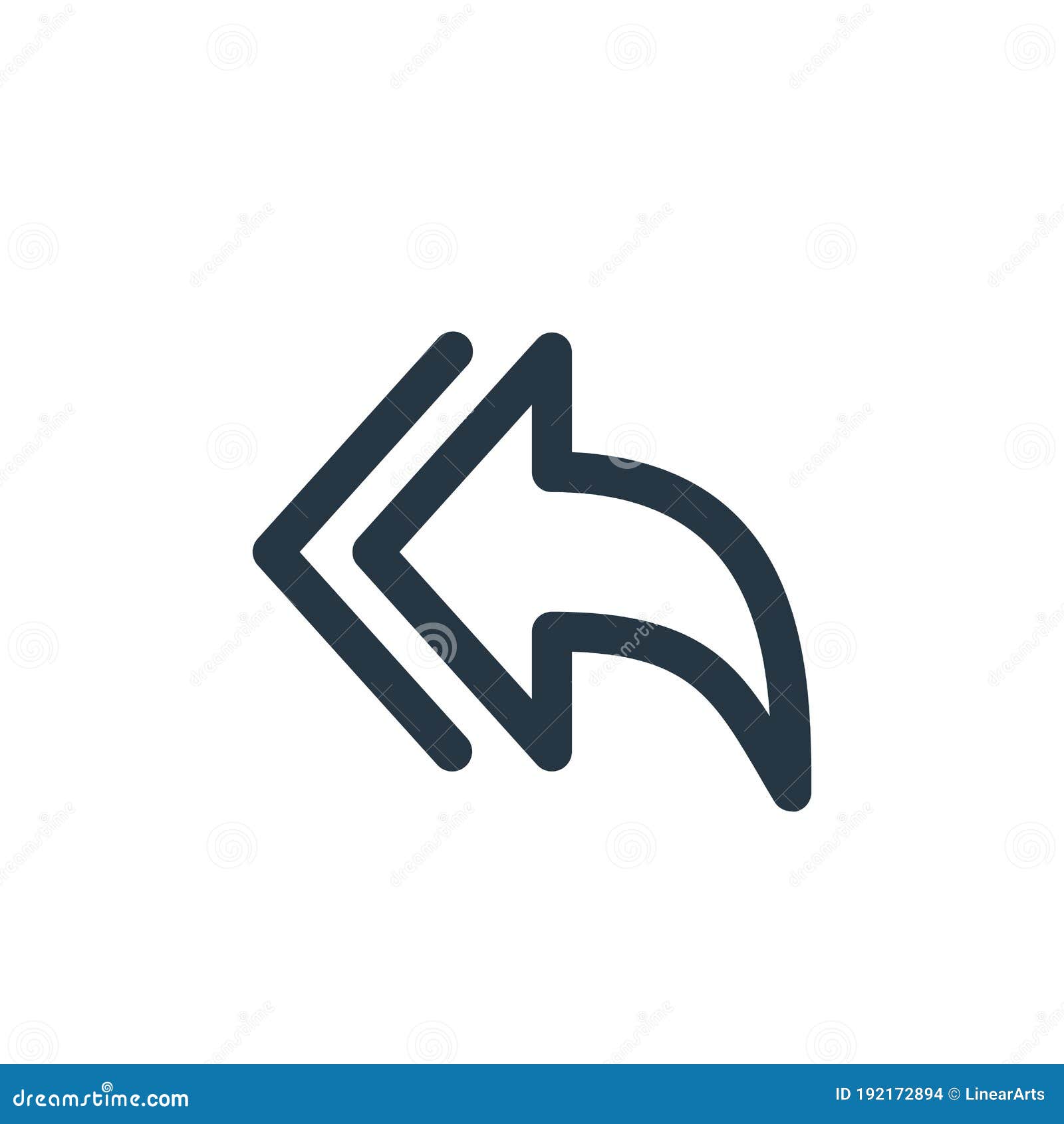 Reply All Icon Vector from Email Ui Concept. Thin Line Illustration of ...