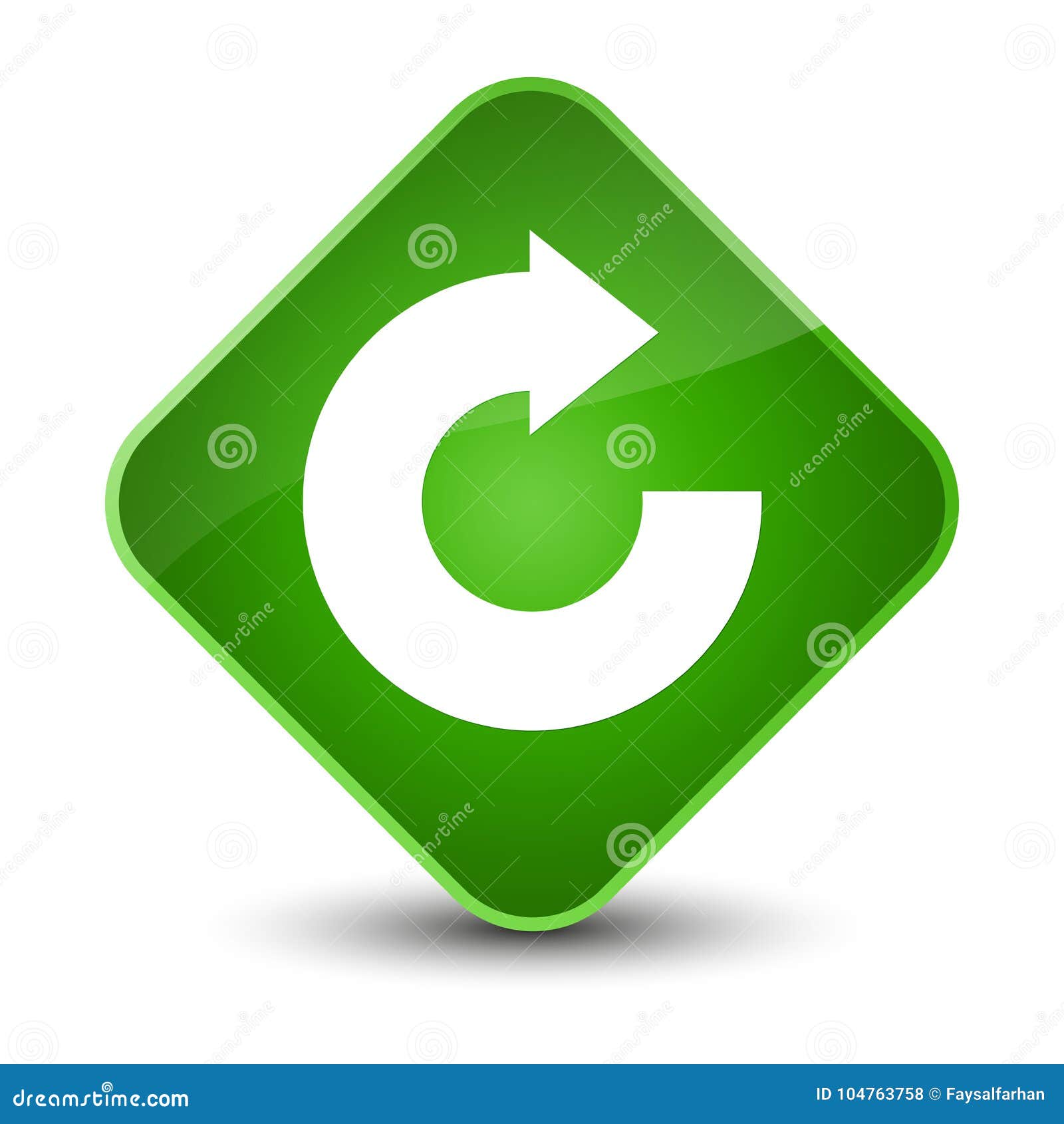 Reply Arrow Icon Elegant Green Diamond Button Stock Illustration ...
