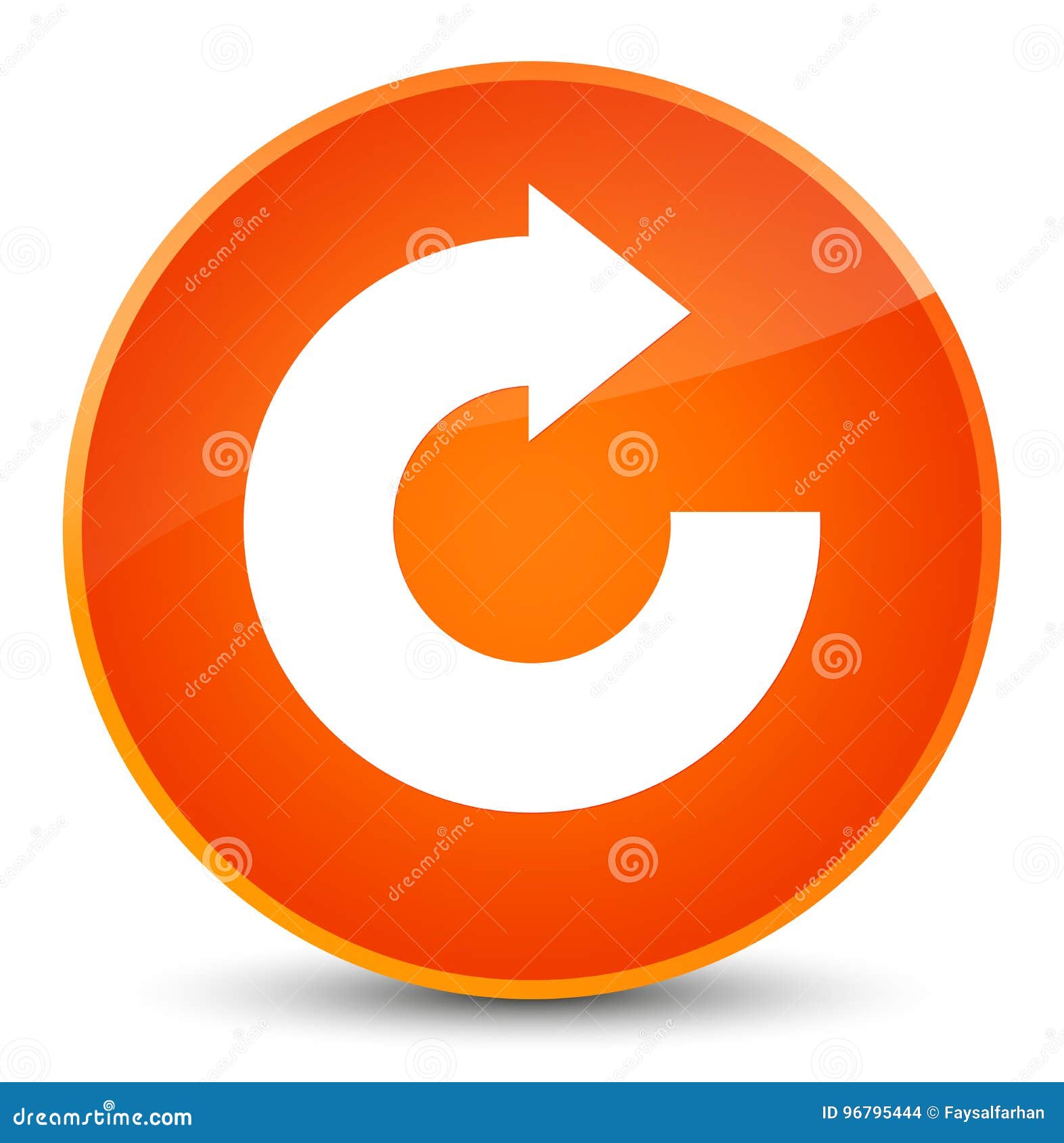 Reply Arrow Icon Elegant Orange Round Button Stock Illustration ...