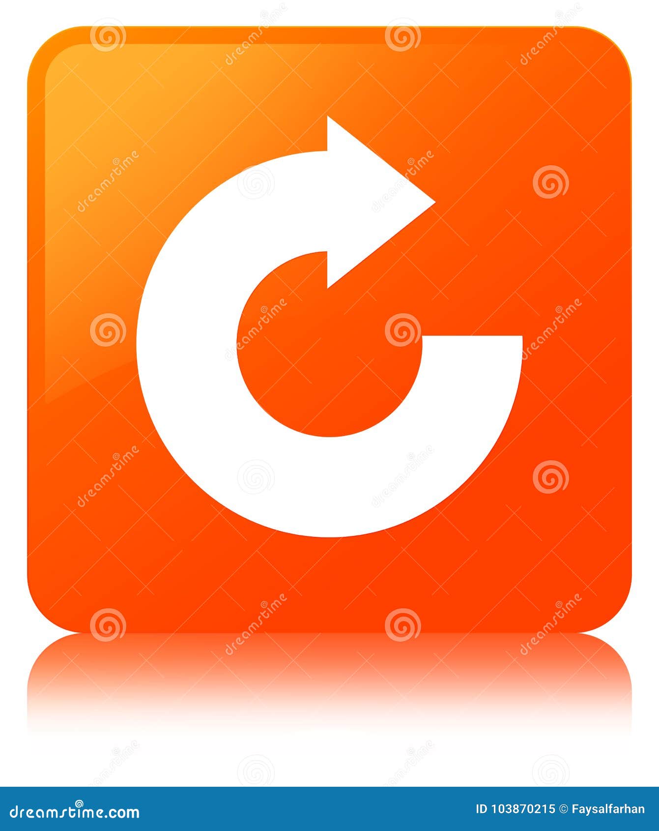 Reply Arrow Icon Orange Square Button Stock Illustration - Illustration ...