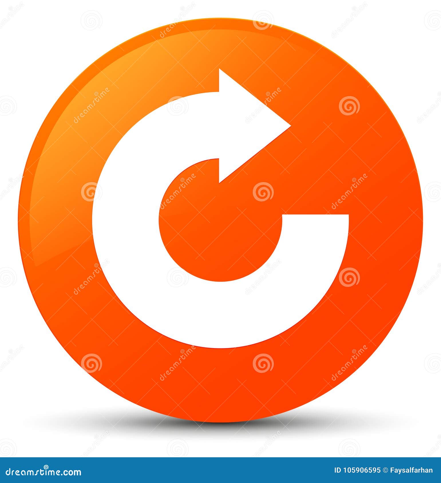 Reply Arrow Icon Orange Round Button Stock Illustration - Illustration ...