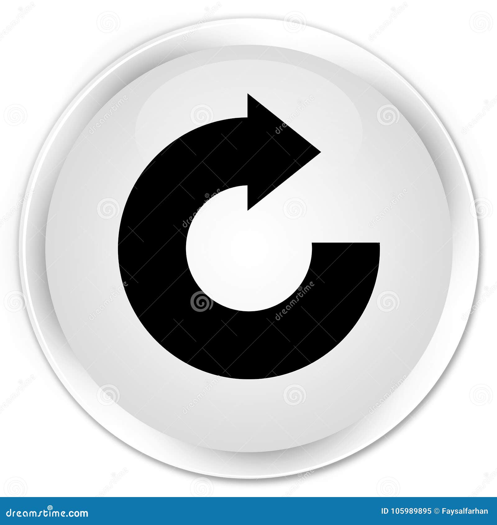 Reply Arrow Icon Premium White Round Button Stock Illustration ...