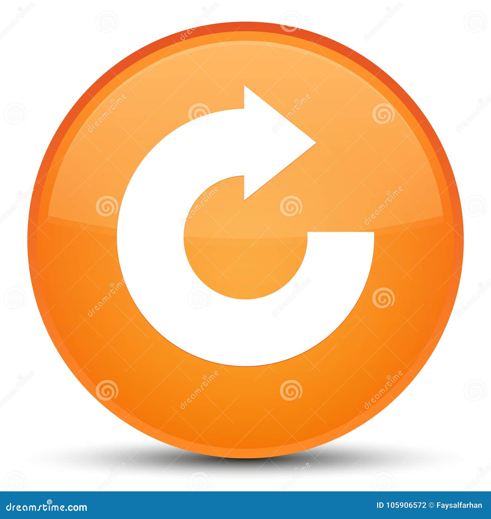 Reply Arrow Icon Special Orange Round Button Stock Illustration ...