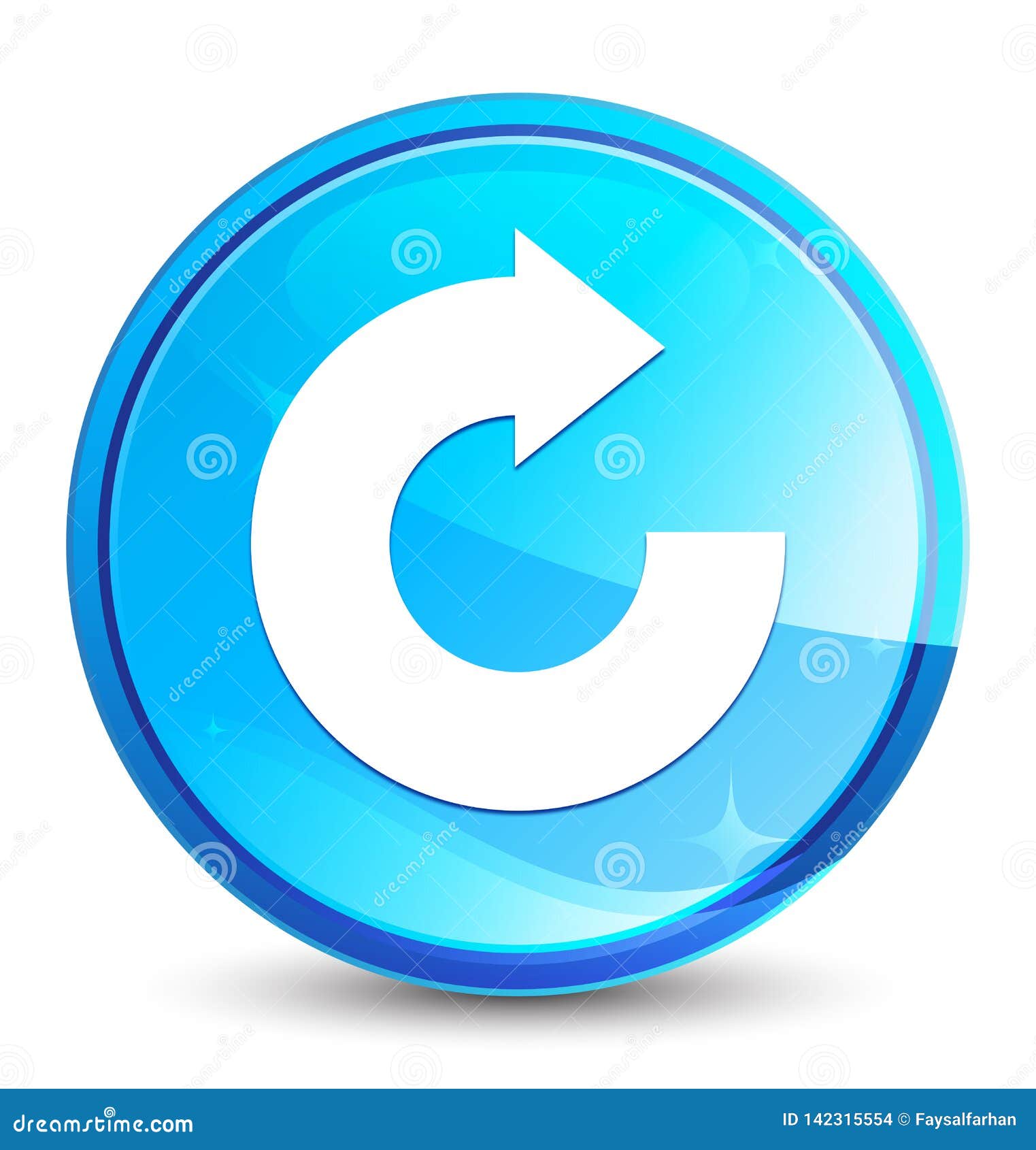 Reply Arrow Icon Splash Natural Blue Round Button Stock Vector ...
