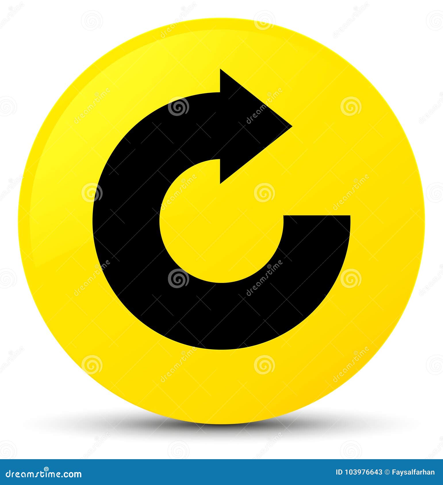 Reply Arrow Icon Yellow Round Button Stock Illustration - Illustration ...