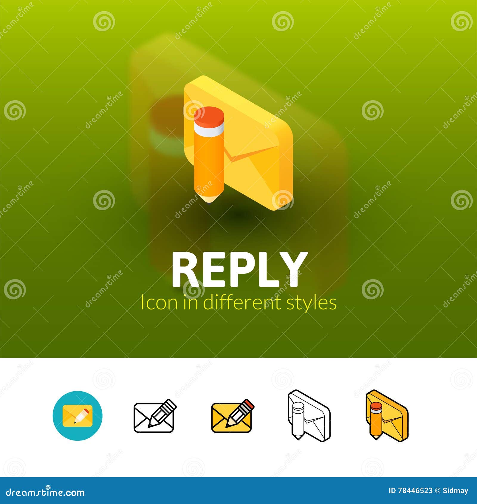 Reply Icon in Different Style Stock Vector - Illustration of envelope ...