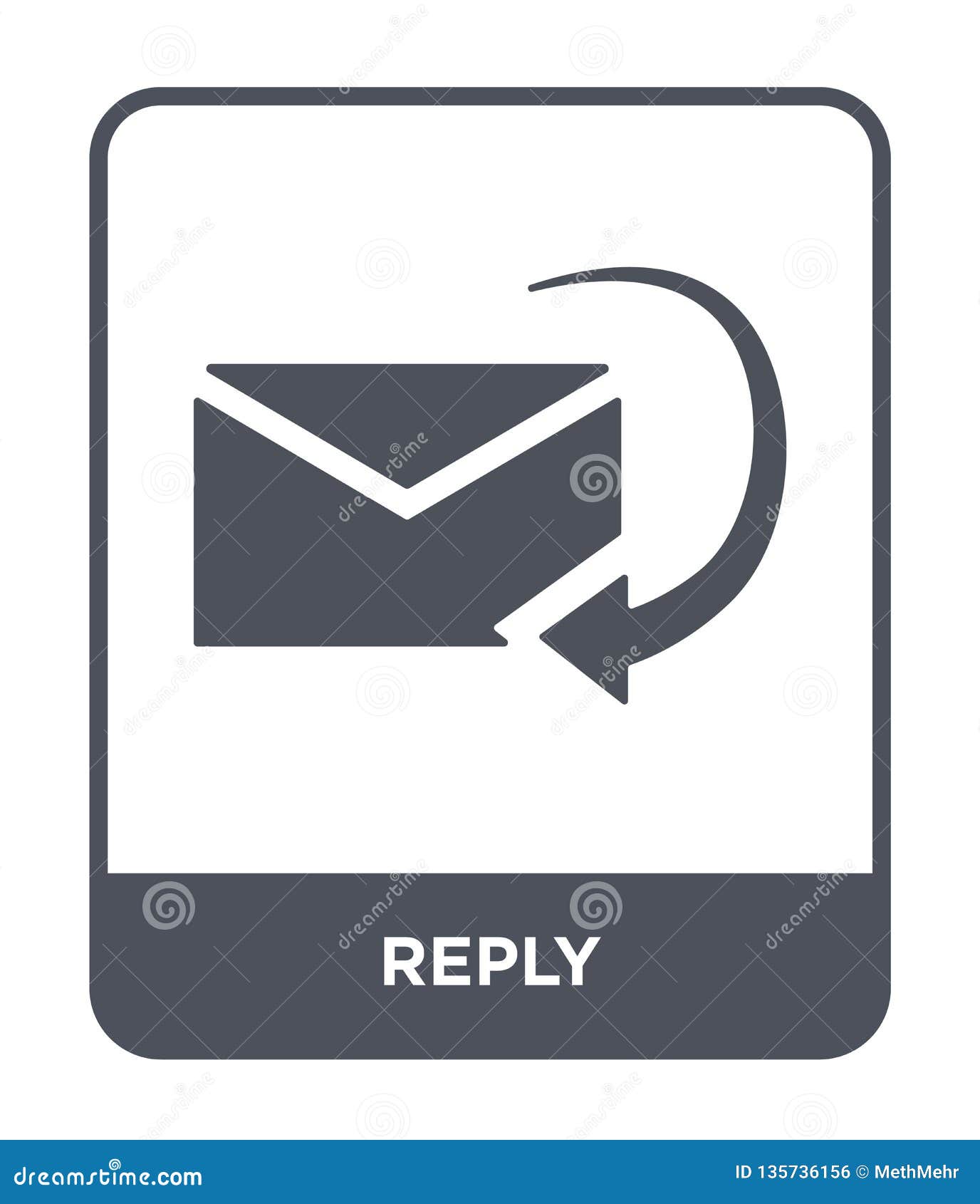 Reply Icon in Trendy Design Style. Reply Icon Isolated on White ...