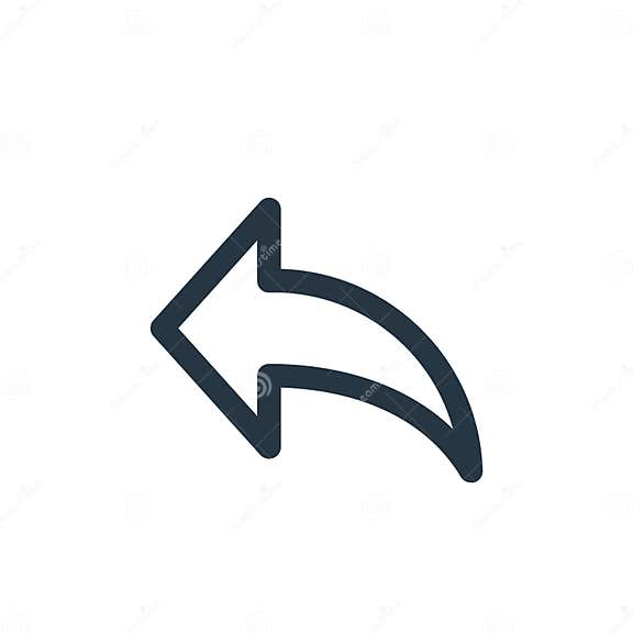 Reply Icon Vector from Email Ui Concept. Thin Line Illustration of ...