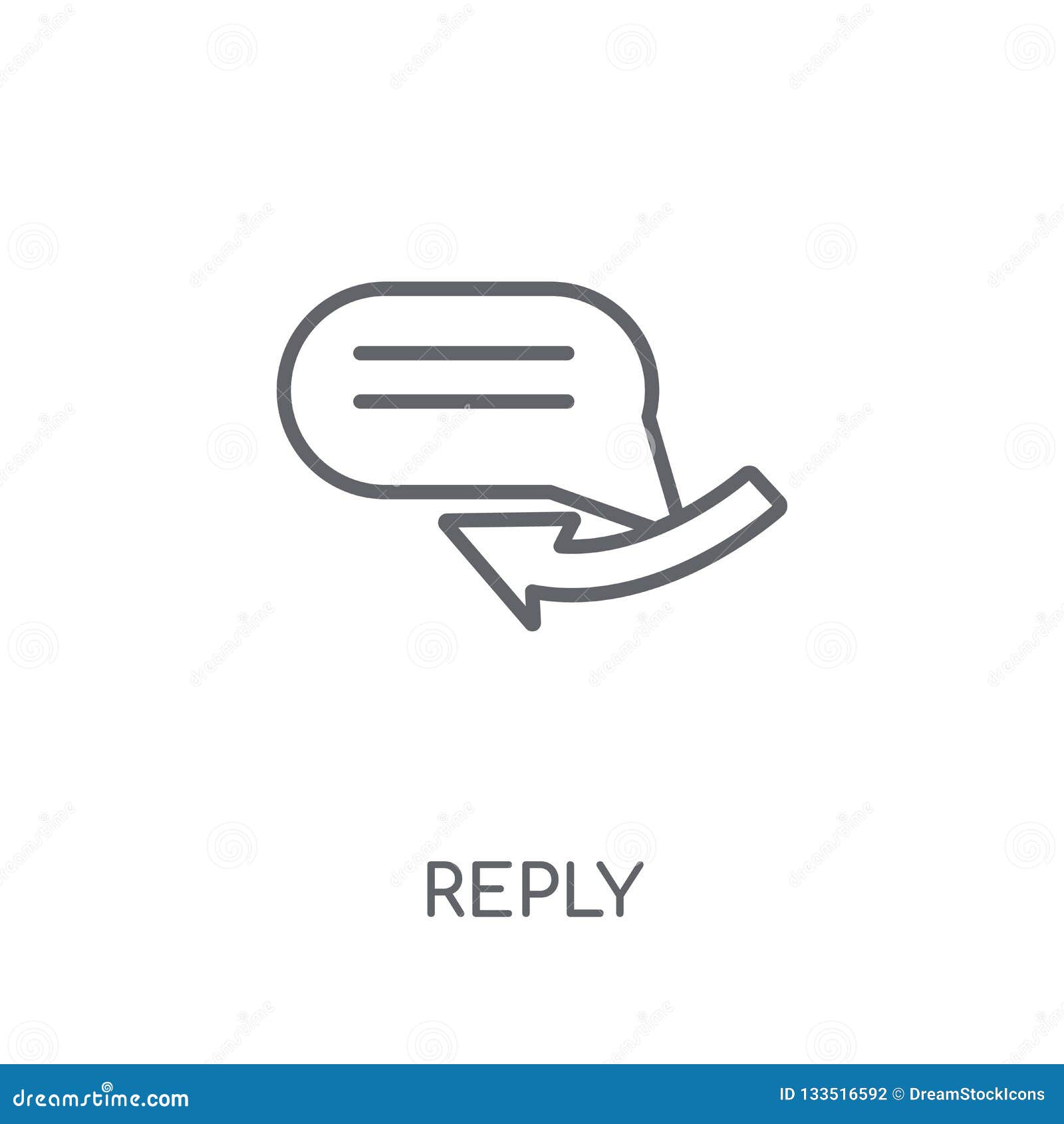 Reply Linear Icon. Modern Outline Reply Logo Concept on White Ba Stock ...