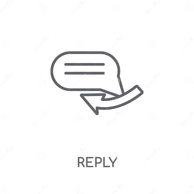 Reply Linear Icon. Modern Outline Reply Logo Concept on White Ba Stock ...