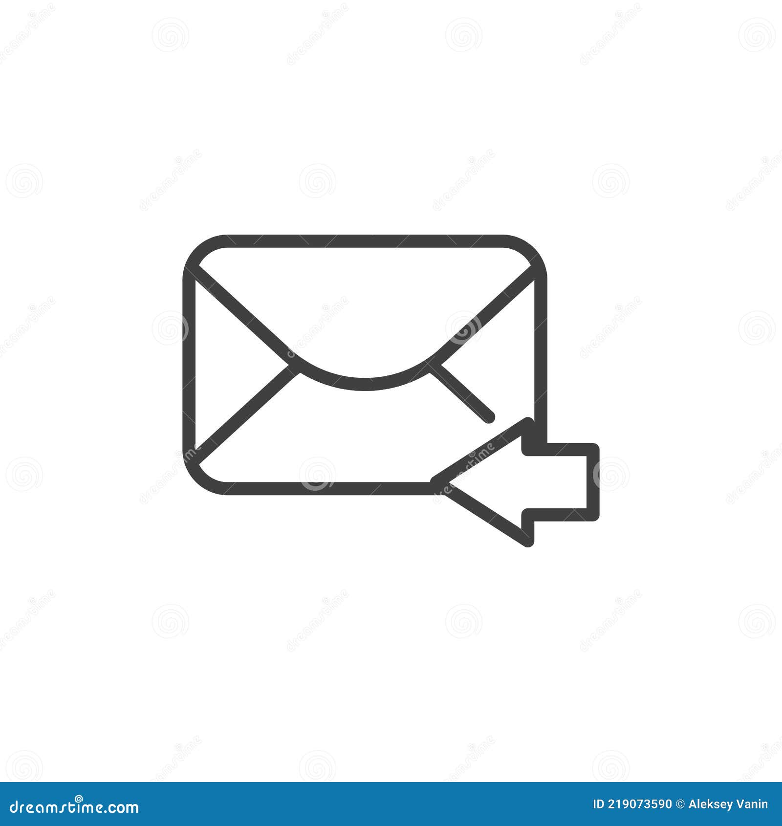 Reply Mail Message Line Icon Stock Vector - Illustration of pictogram ...