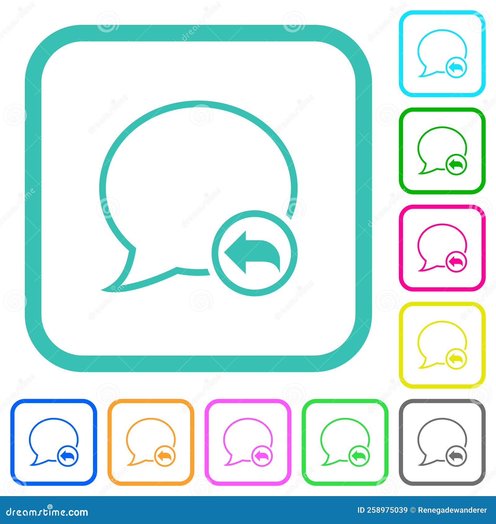 Reply Message Outline Vivid Colored Flat Icons Stock Vector ...