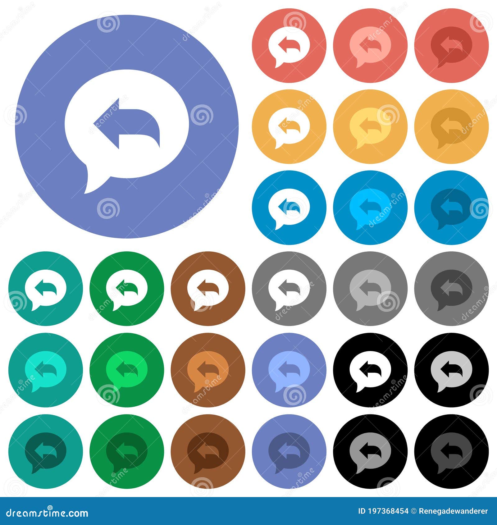 Reply Message Round Flat Multi Colored Icons Stock Vector ...
