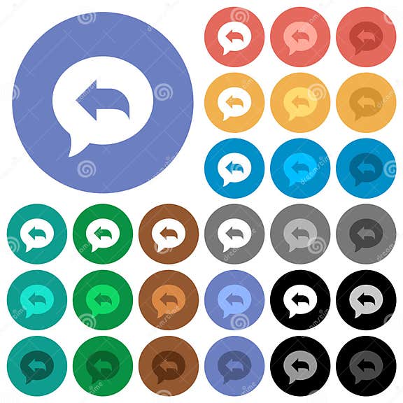 Reply Message Round Flat Multi Colored Icons Stock Vector ...