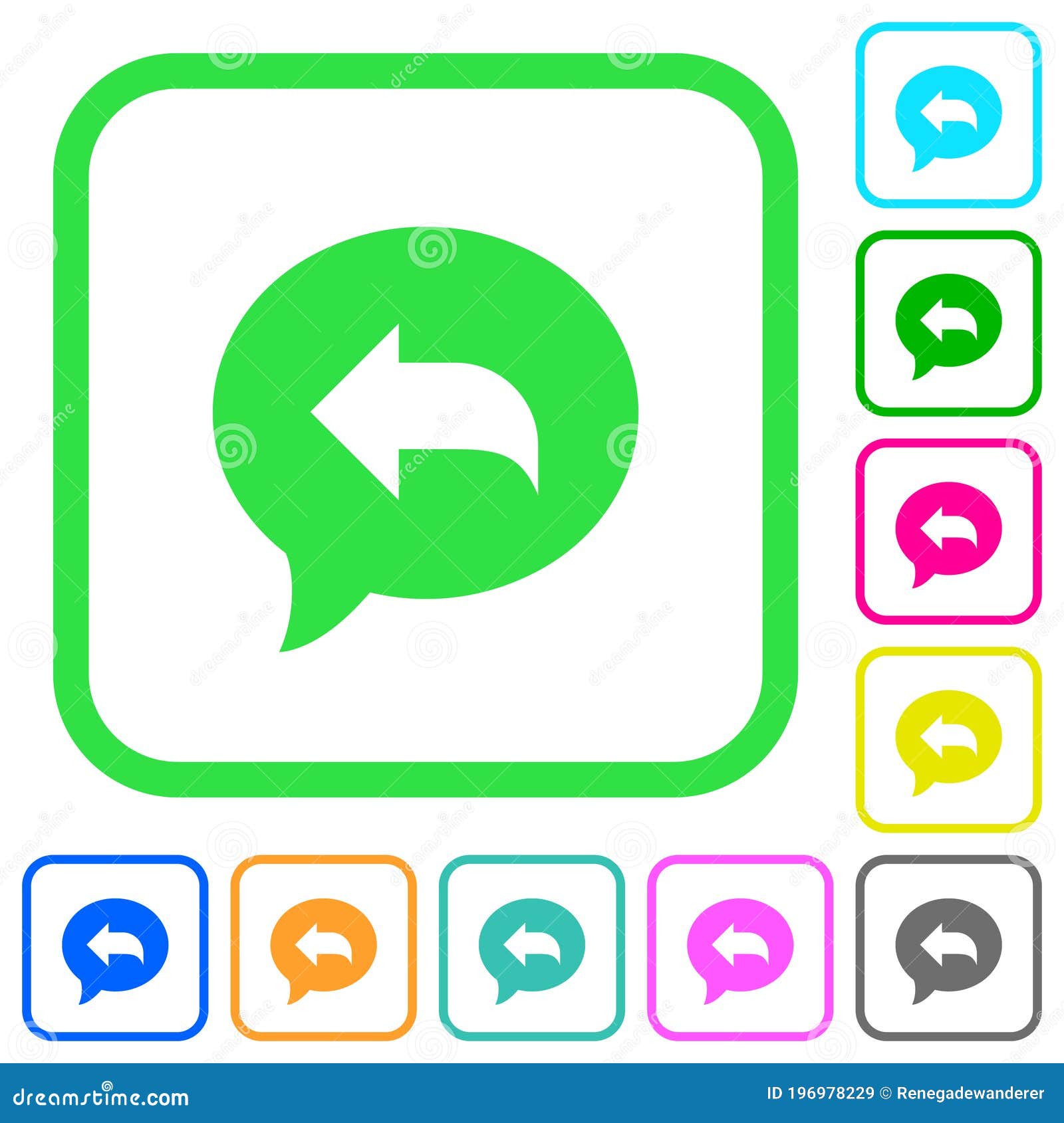 Reply Message Vivid Colored Flat Icons Stock Vector - Illustration of ...