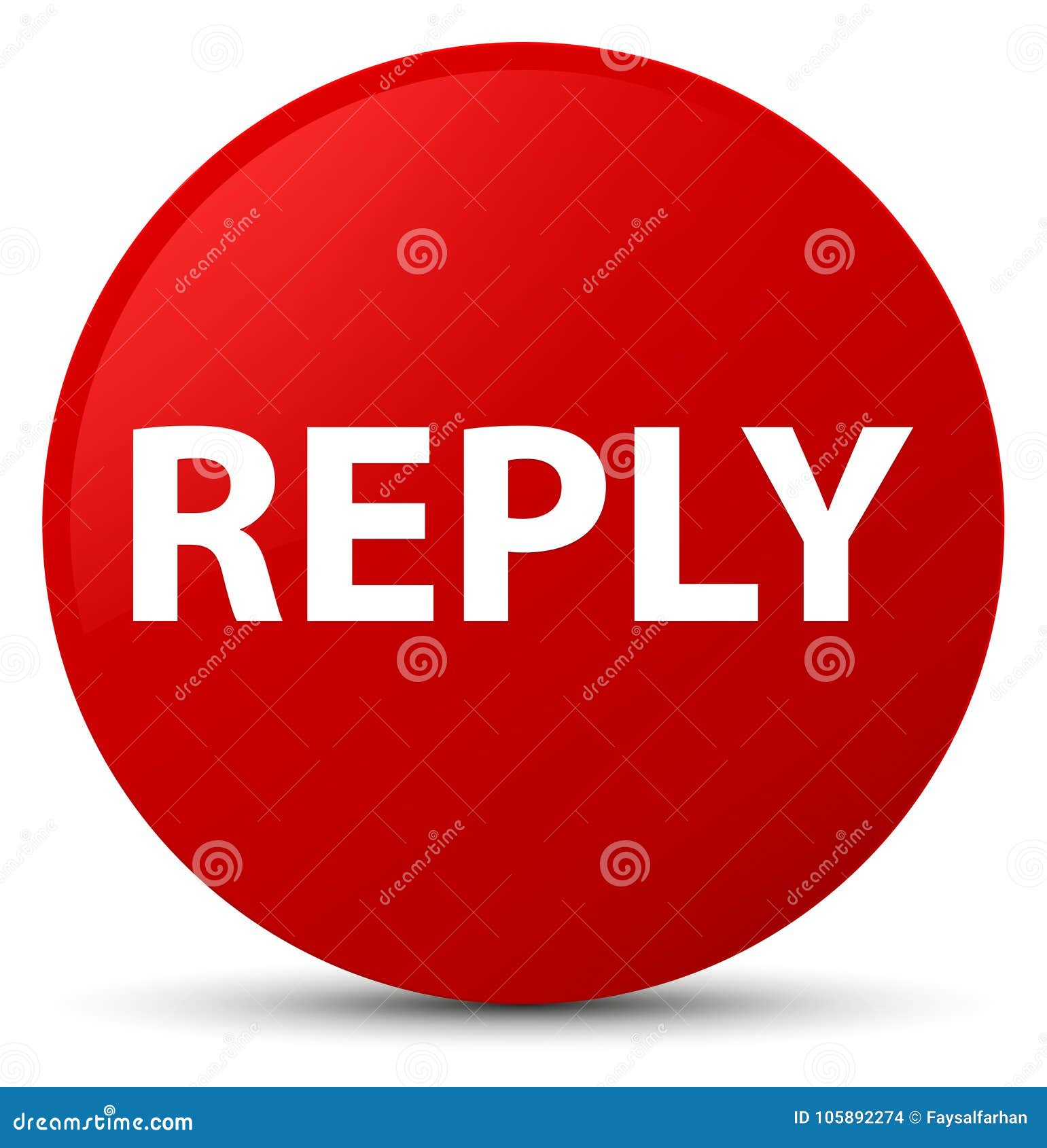 Reply red round button stock illustration. Illustration of reply ...