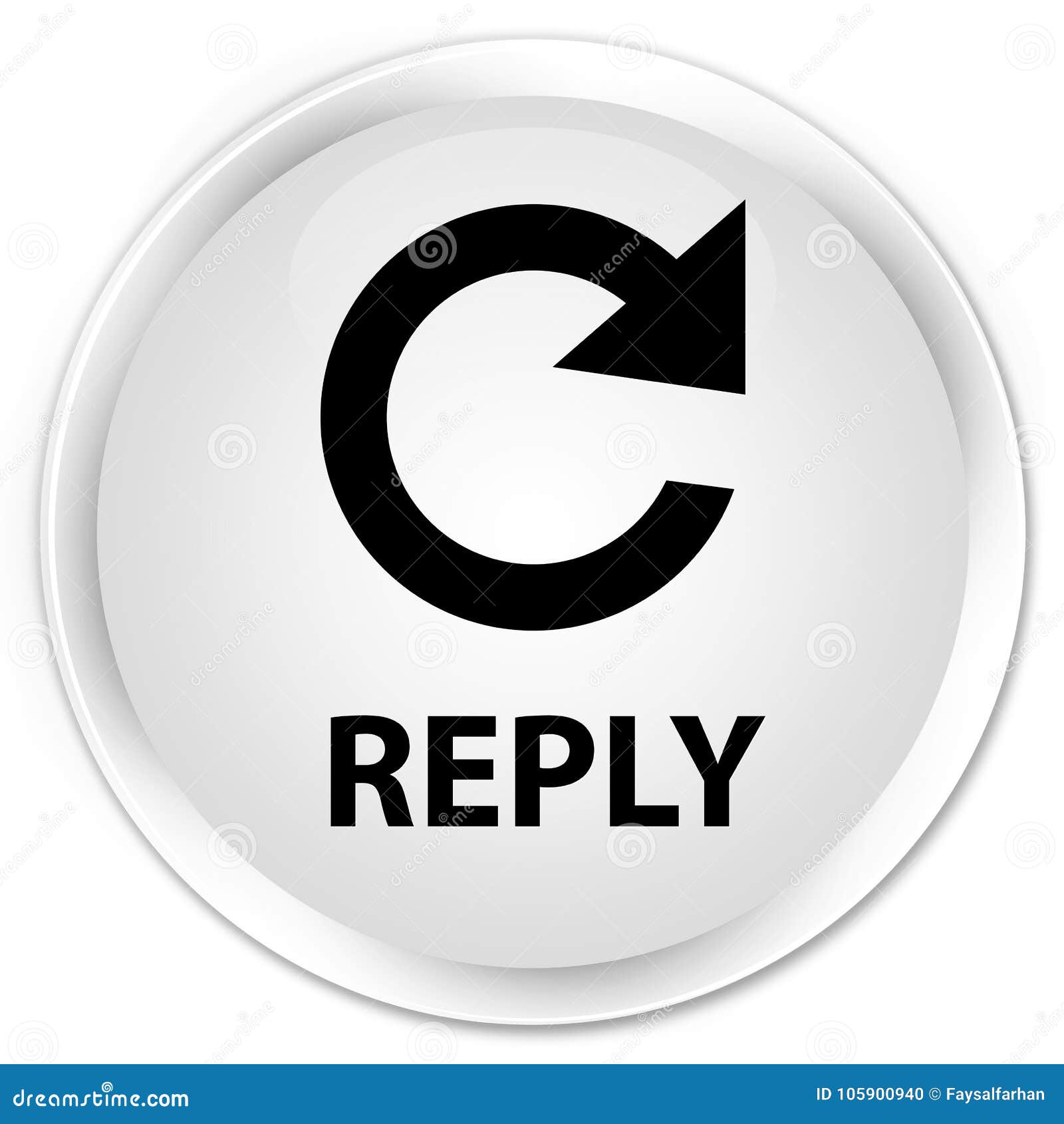 Reply (rotate Arrow Icon) Premium White Round Button Stock Illustration ...