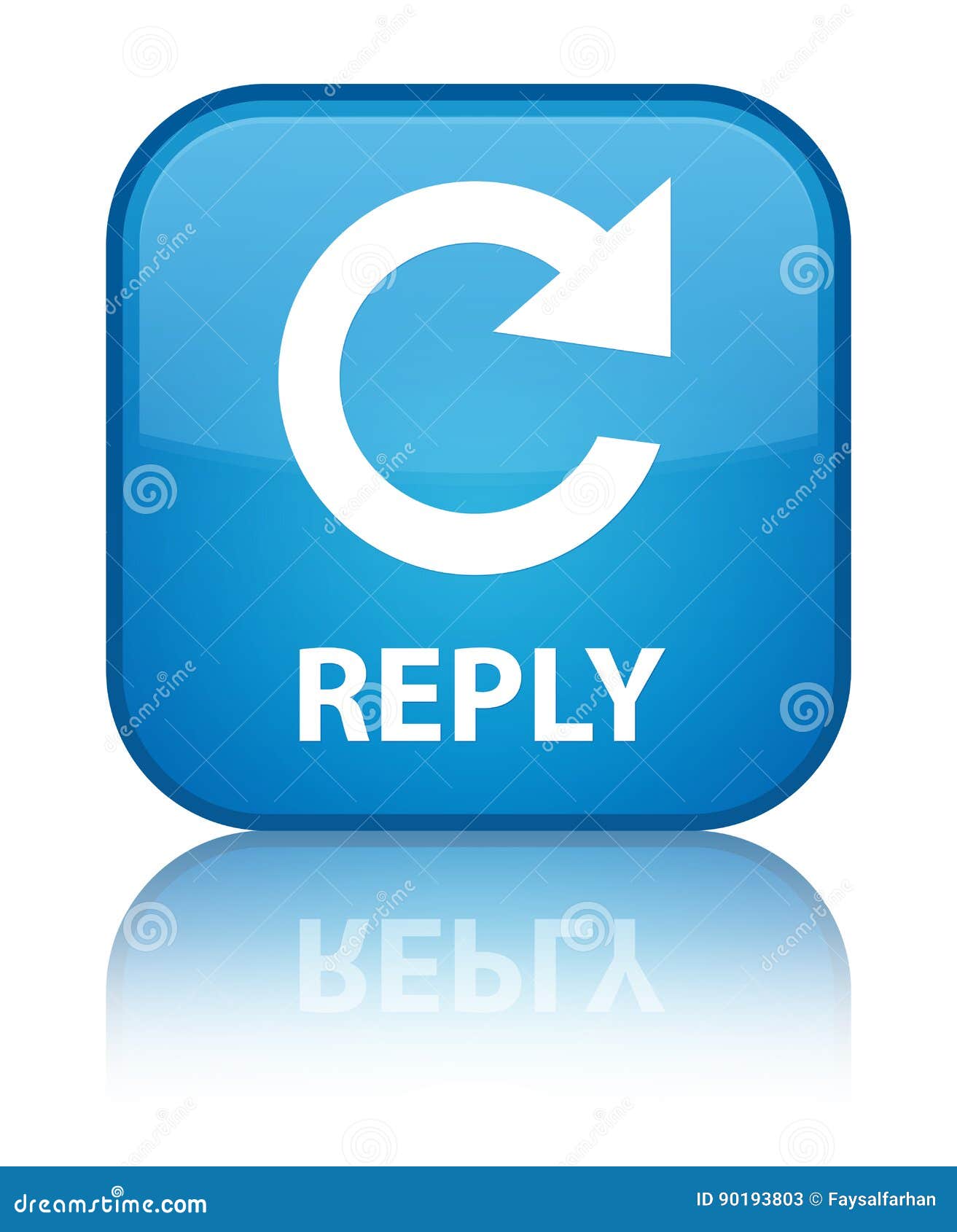 Reply (rotate Arrow Icon) Special Cyan Blue Square Button Stock ...