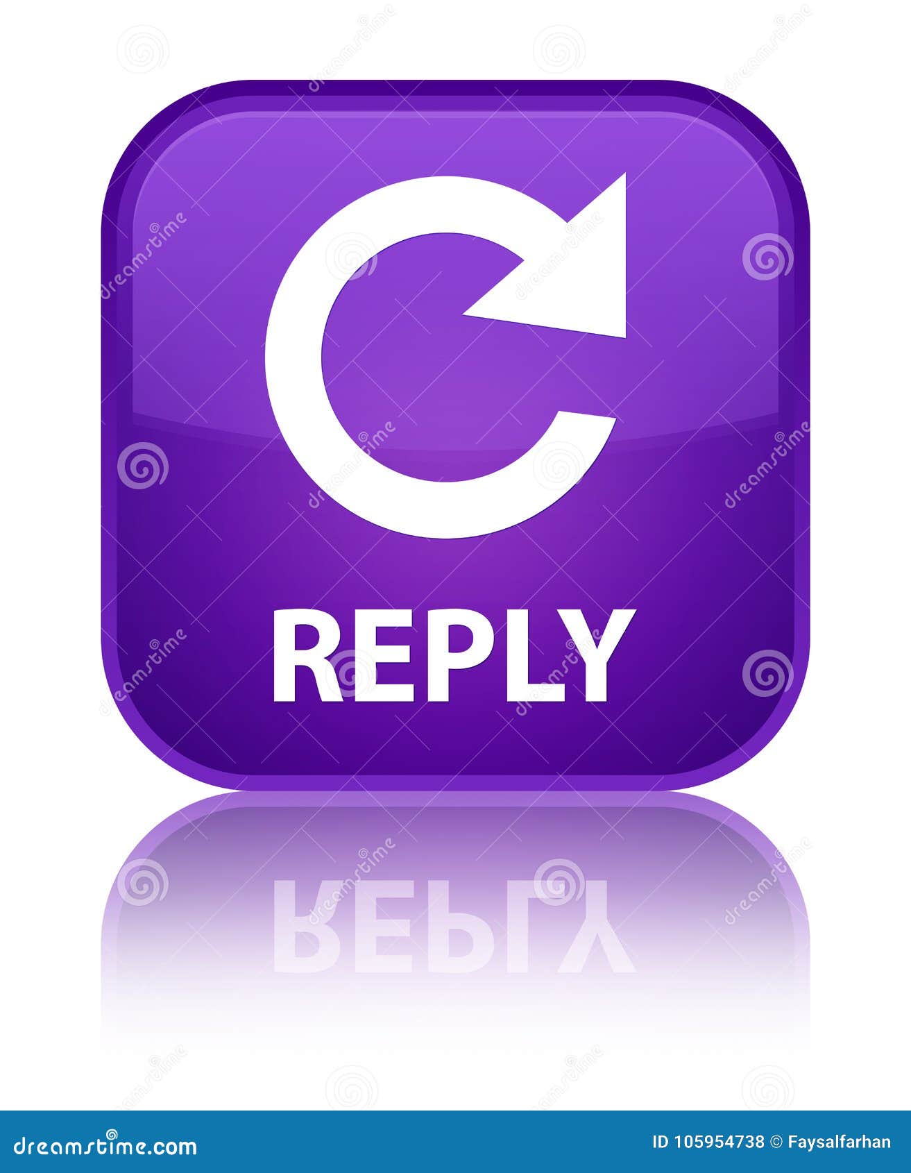 Reply (rotate Arrow Icon) Special Purple Square Button Stock ...