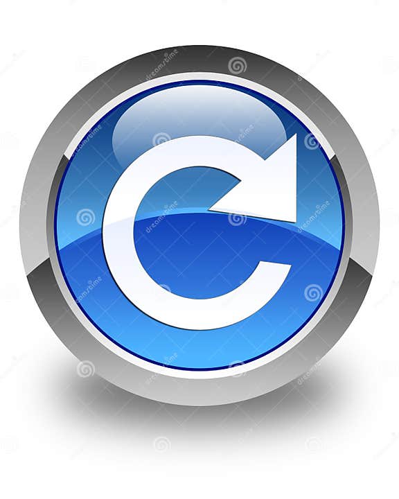 Reply Rotate Icon Glossy Blue Round Button Stock Illustration ...