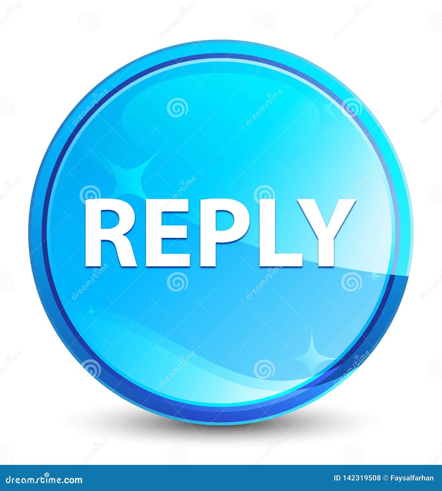 Reply Splash Natural Blue Round Button Stock Vector - Illustration of ...