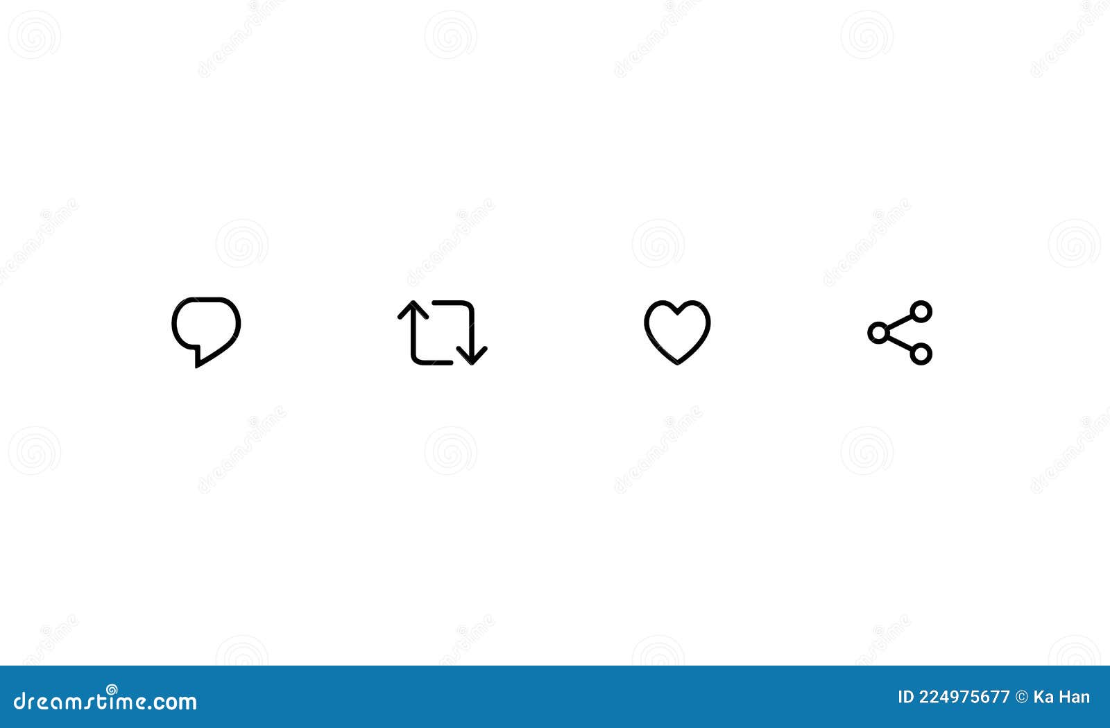 Reply Tweet, Retweet, Like, and Share. Icon Set of Social Media ...