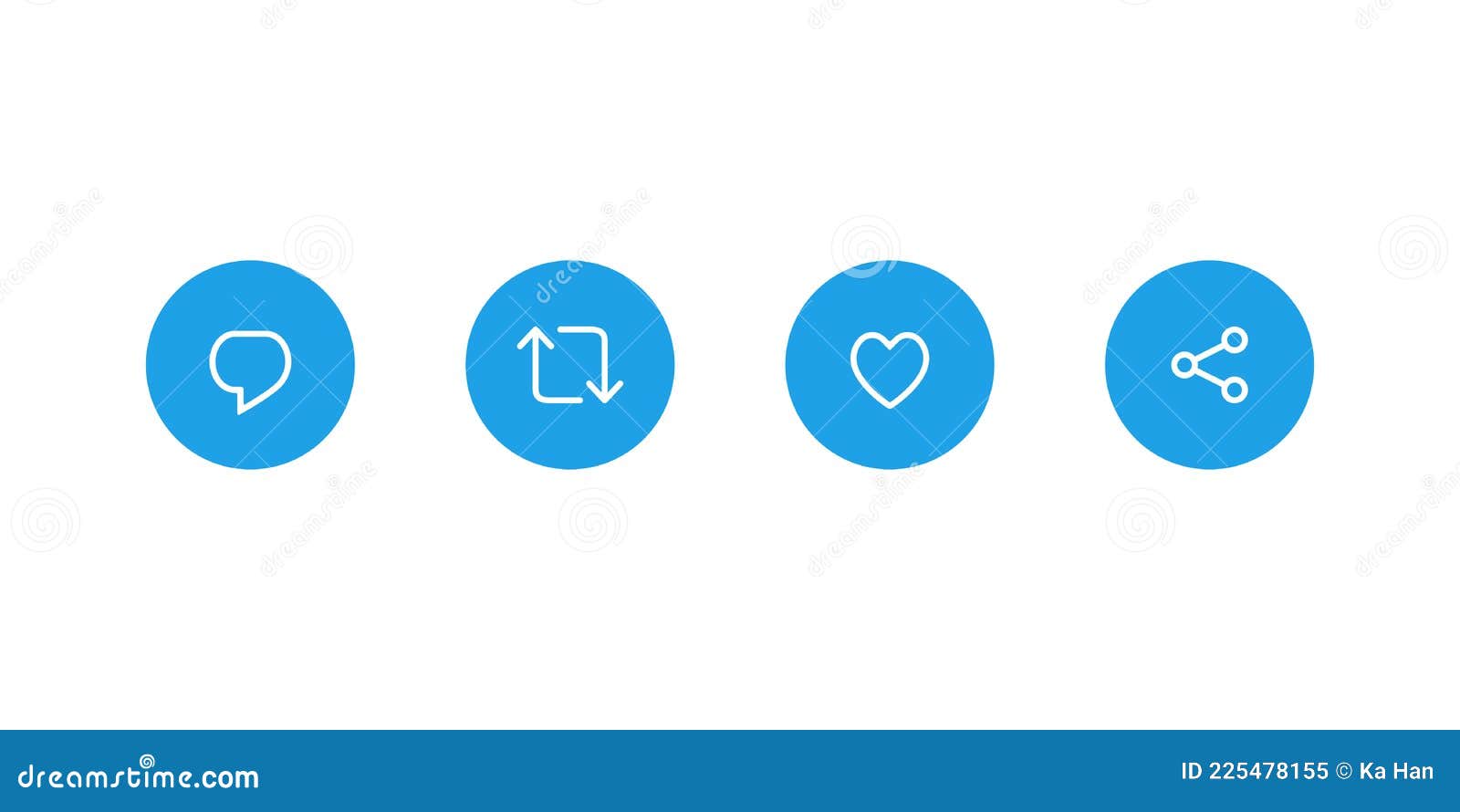 Reply Tweet, Retweet, Like, and Share. Icon Set of Social Media Stock ...