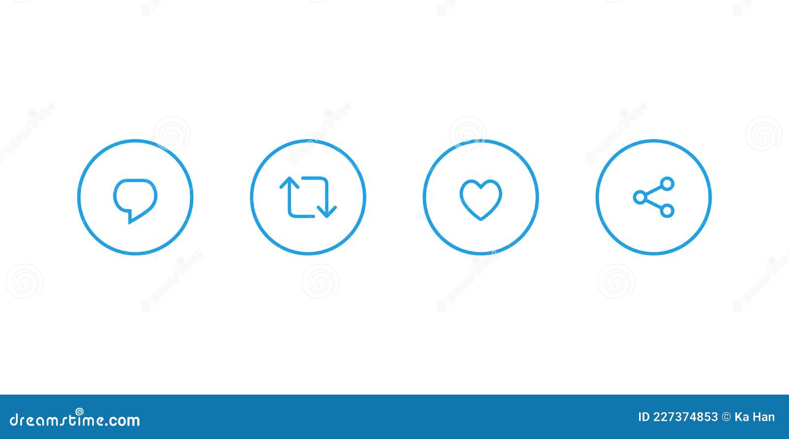 Reply Tweet, Retweet, Like, and Share Icon Vector Stock Vector ...