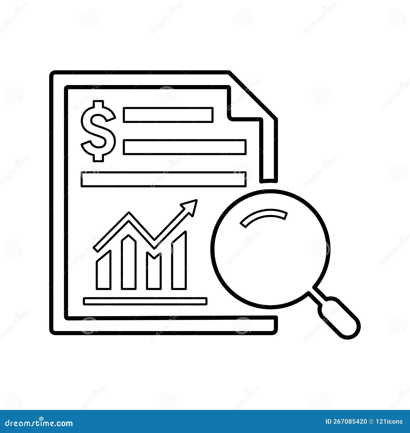 Report Analysis Line Icon. Outline Vector Stock Vector - Illustration ...