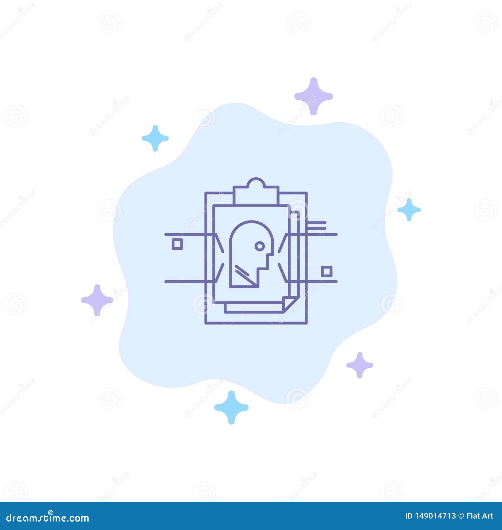 Report, Card, File, User ID, Blue Icon on Abstract Cloud Background ...
