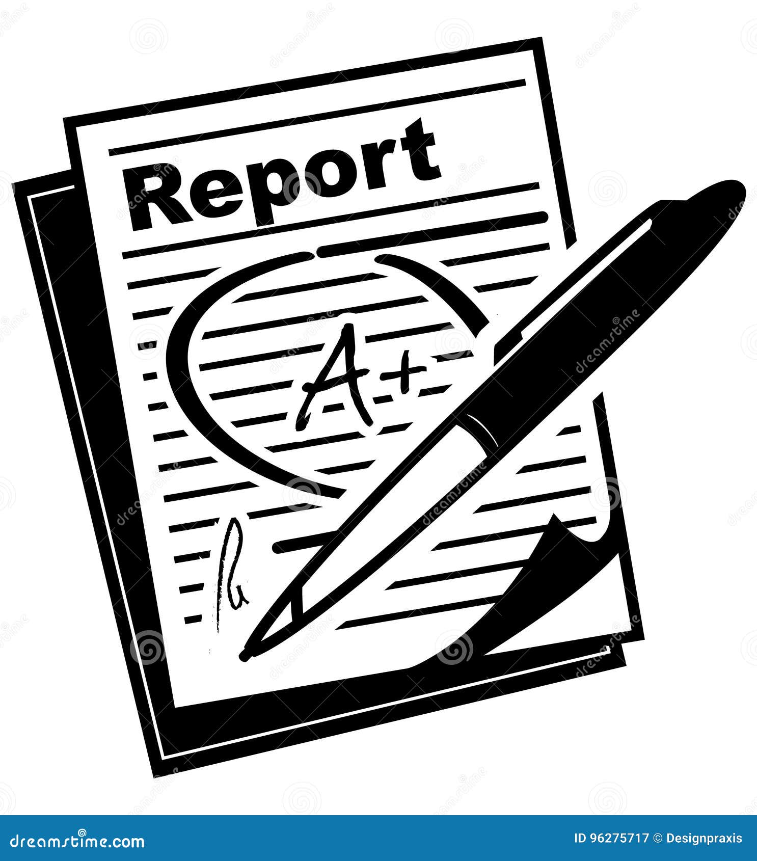 Report Card - Icon stock vector. Illustration of contract - 96275717