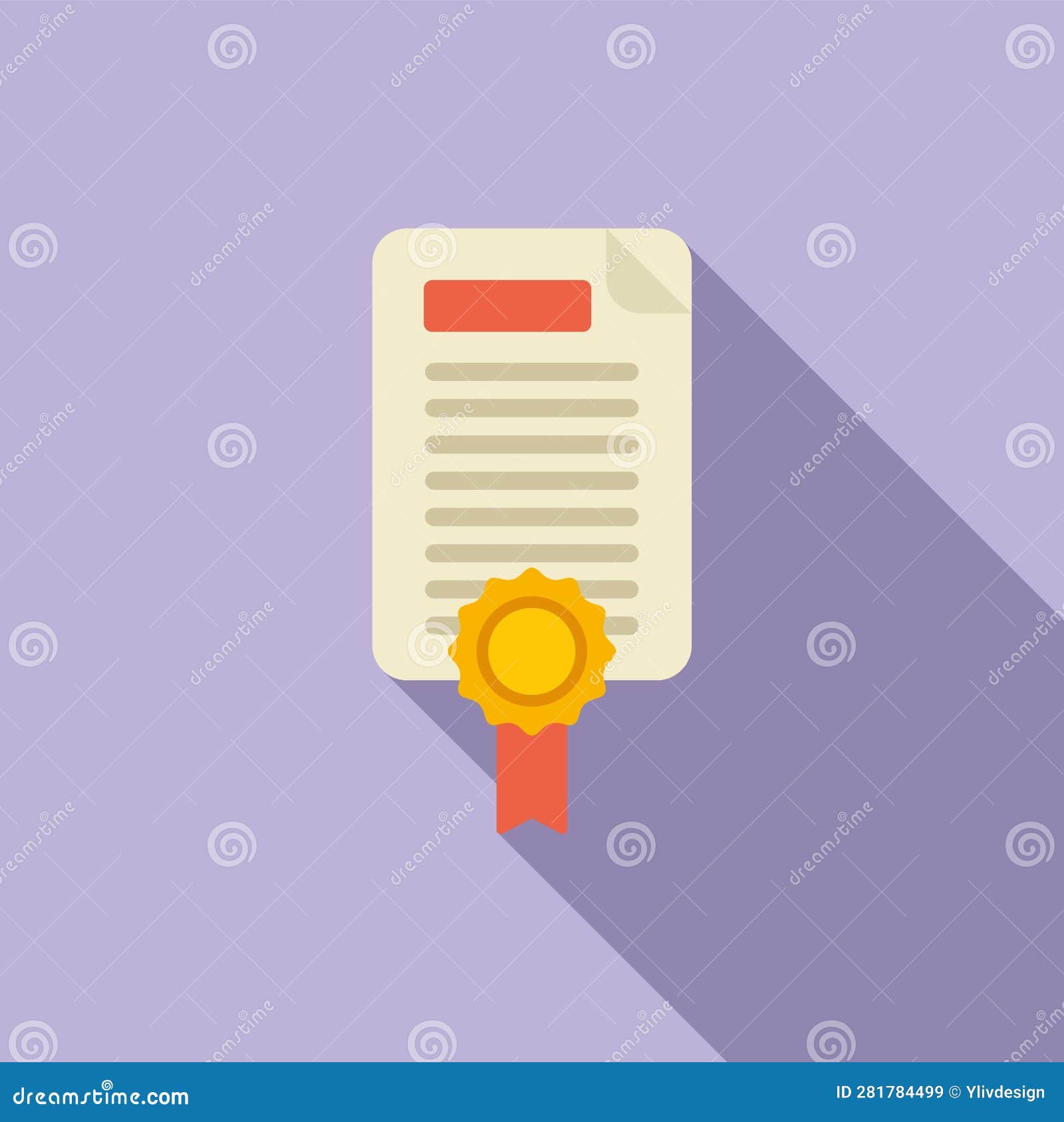 Report Certificate Icon Flat Vector. Document Computer Stock ...