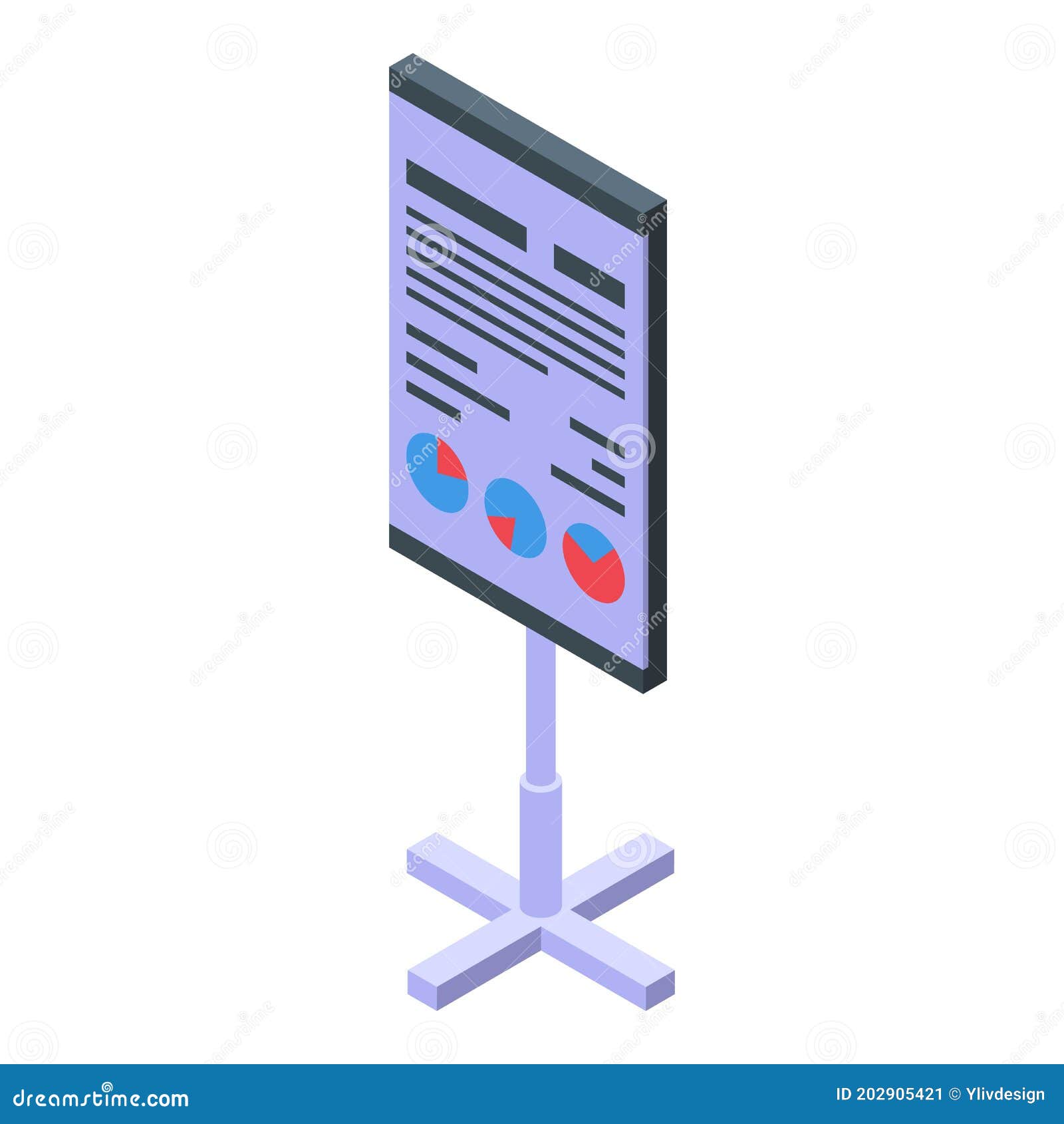 Report Chart Banner Icon, Isometric Style Stock Vector - Illustration ...