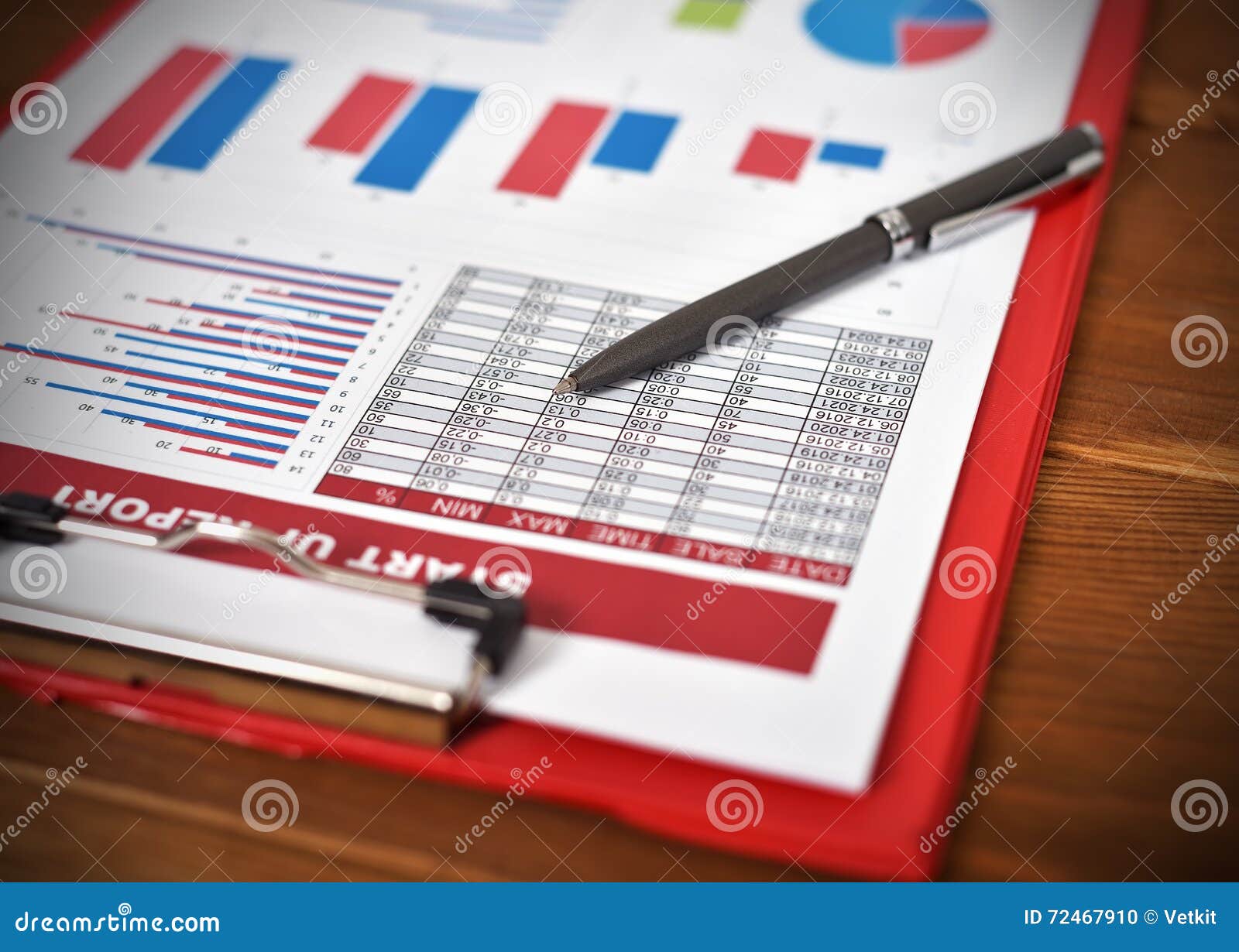 Report with Charts and Table Stock Photo - Image of exchange ...