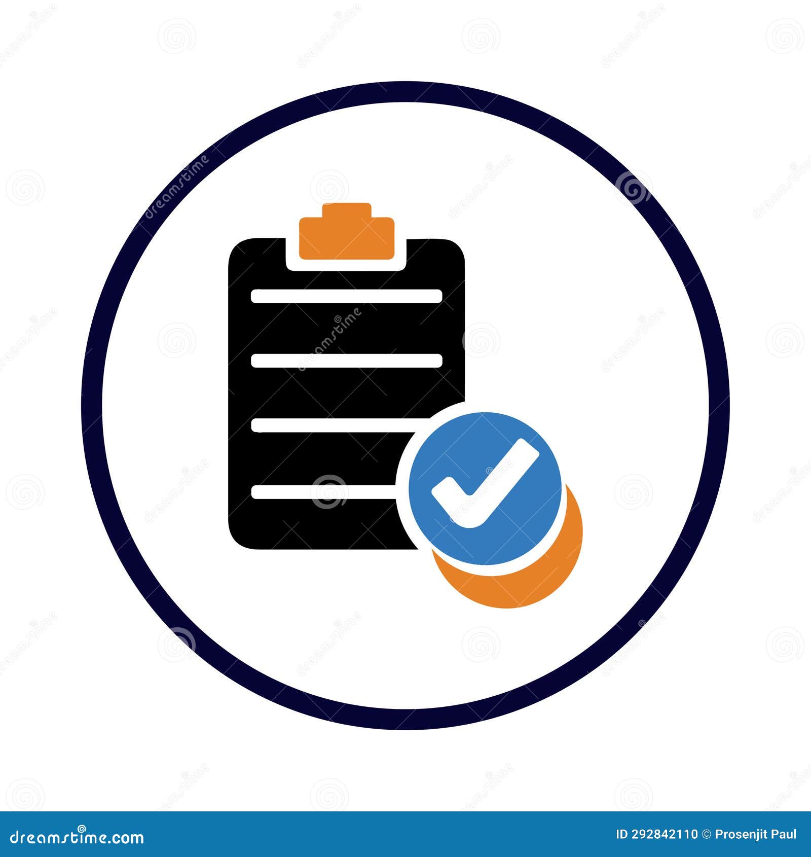 Report, Check Mark, Tick, Report Checking Icon Stock Vector ...