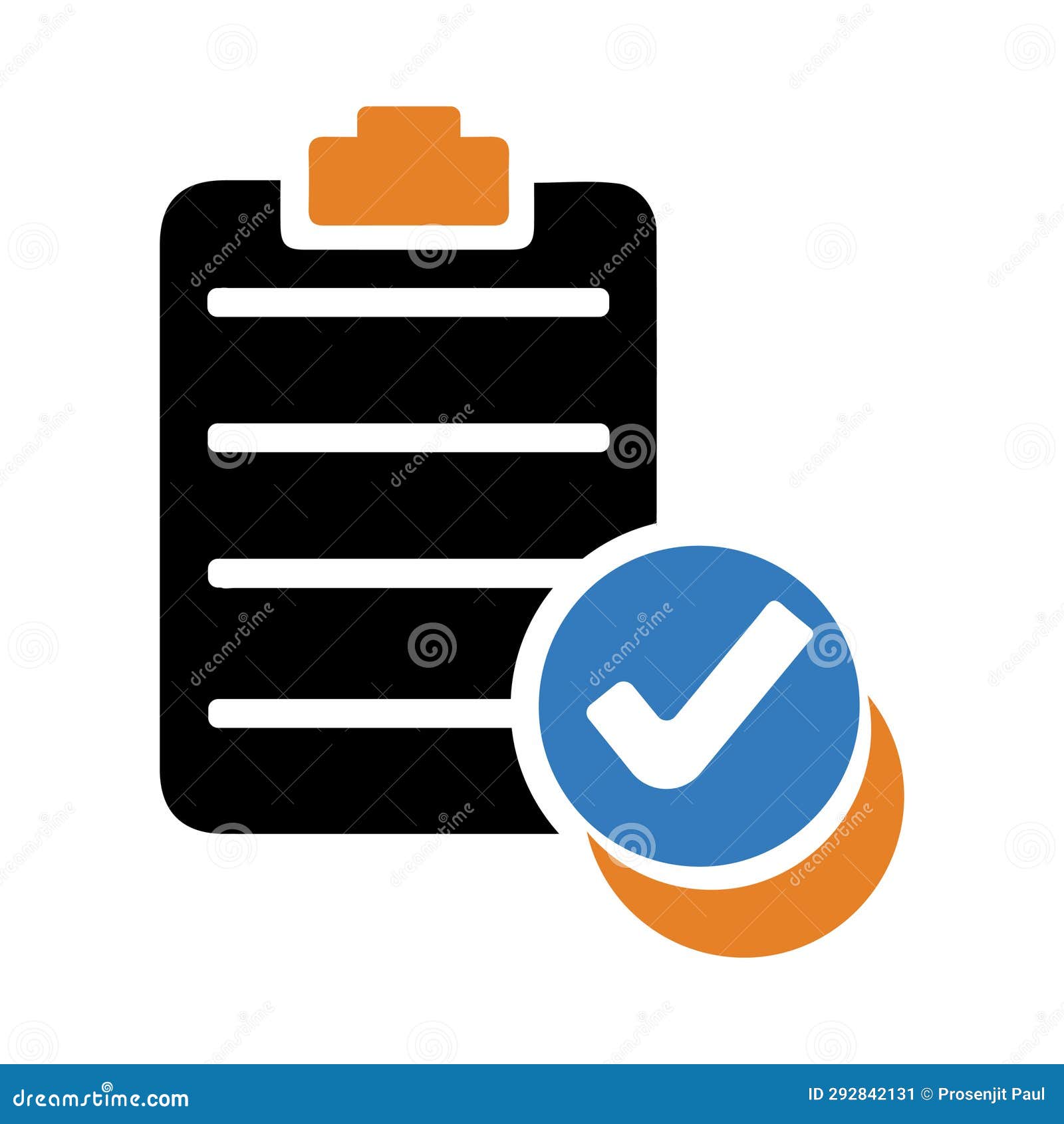 Report, Check Mark, Tick, Report Checking Icon Stock Vector ...