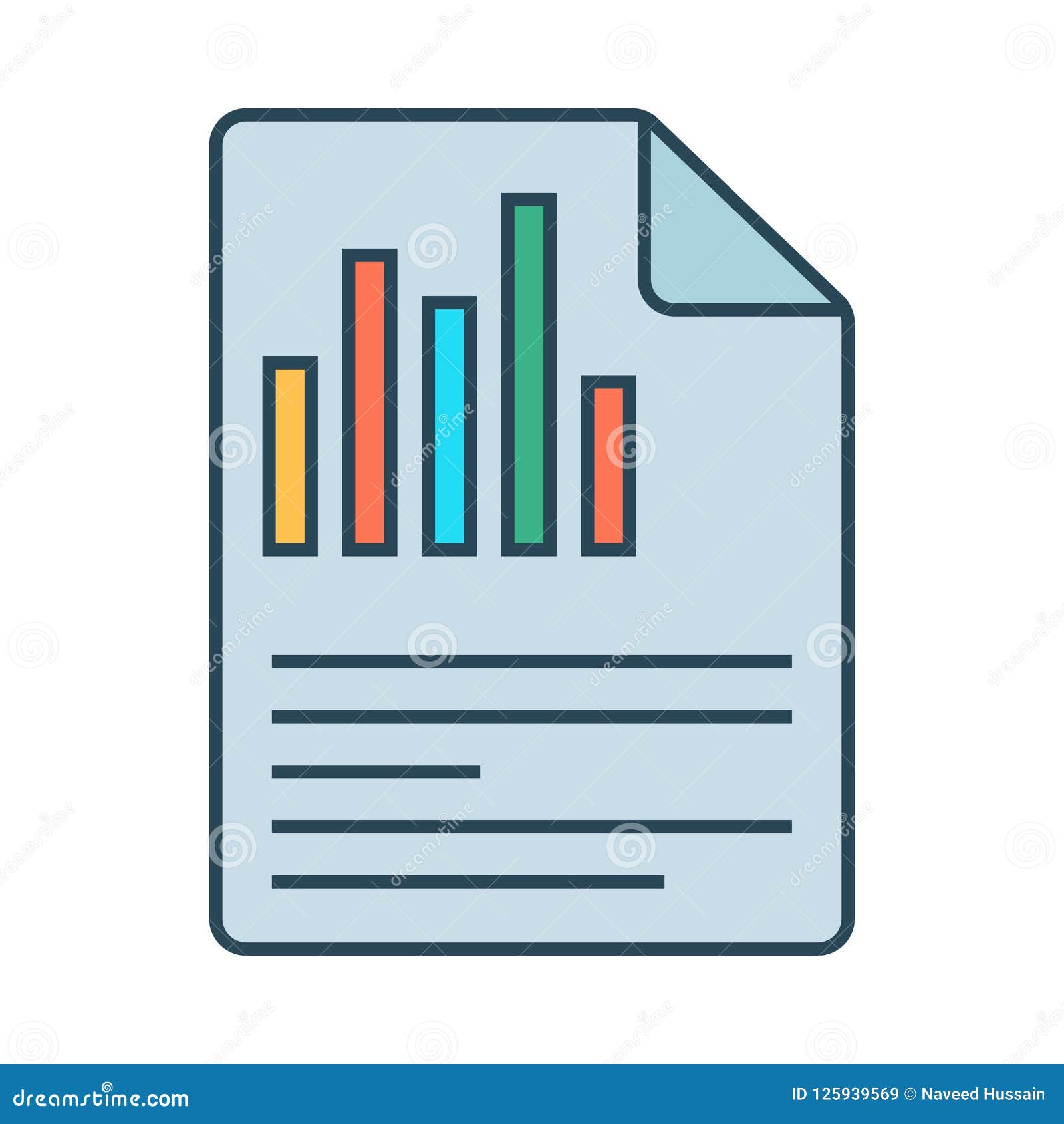 Report color line icon stock illustration. Illustration of page - 125939569